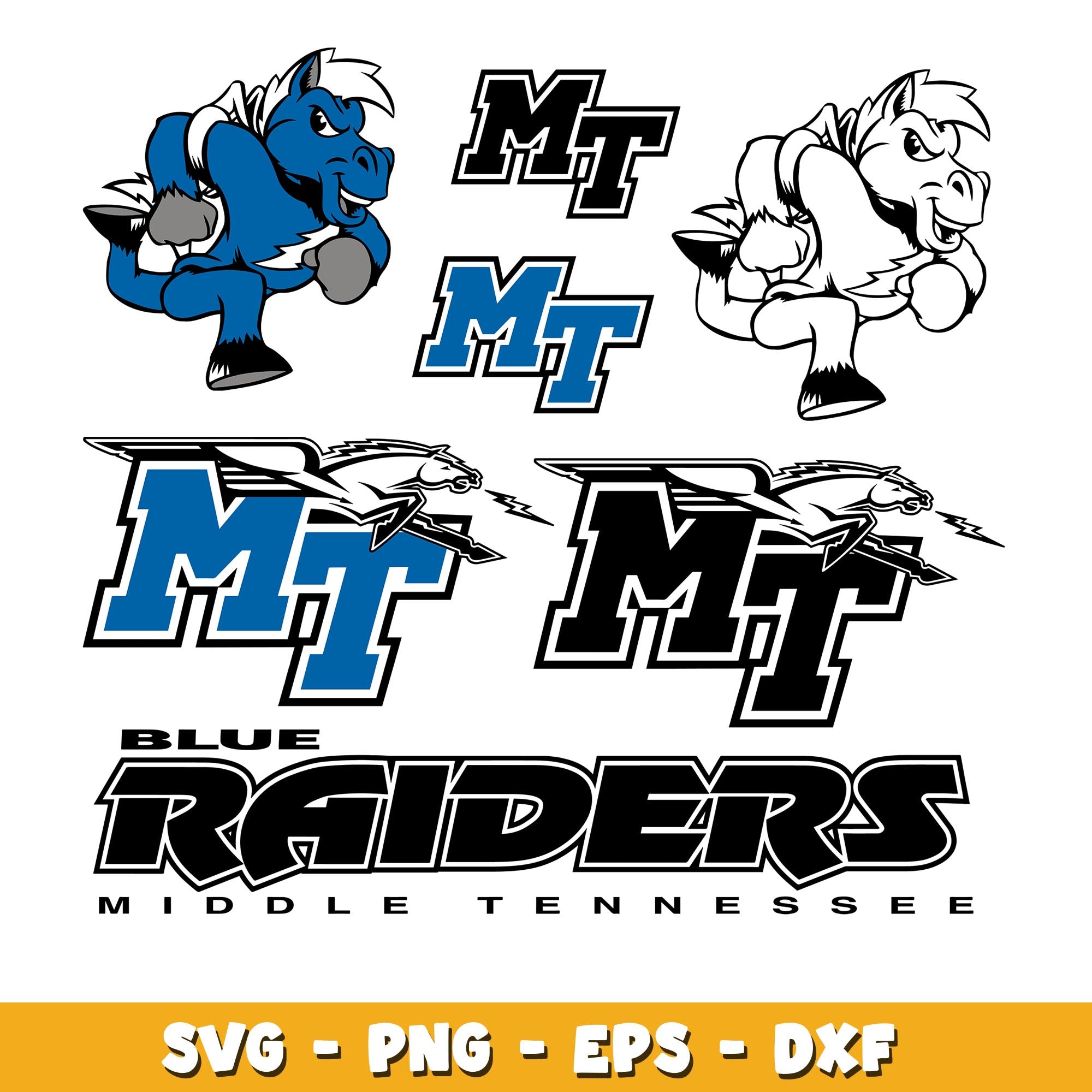 Middle tennessee blue raiders Bundle svg, Middle tennessee blue raider ...