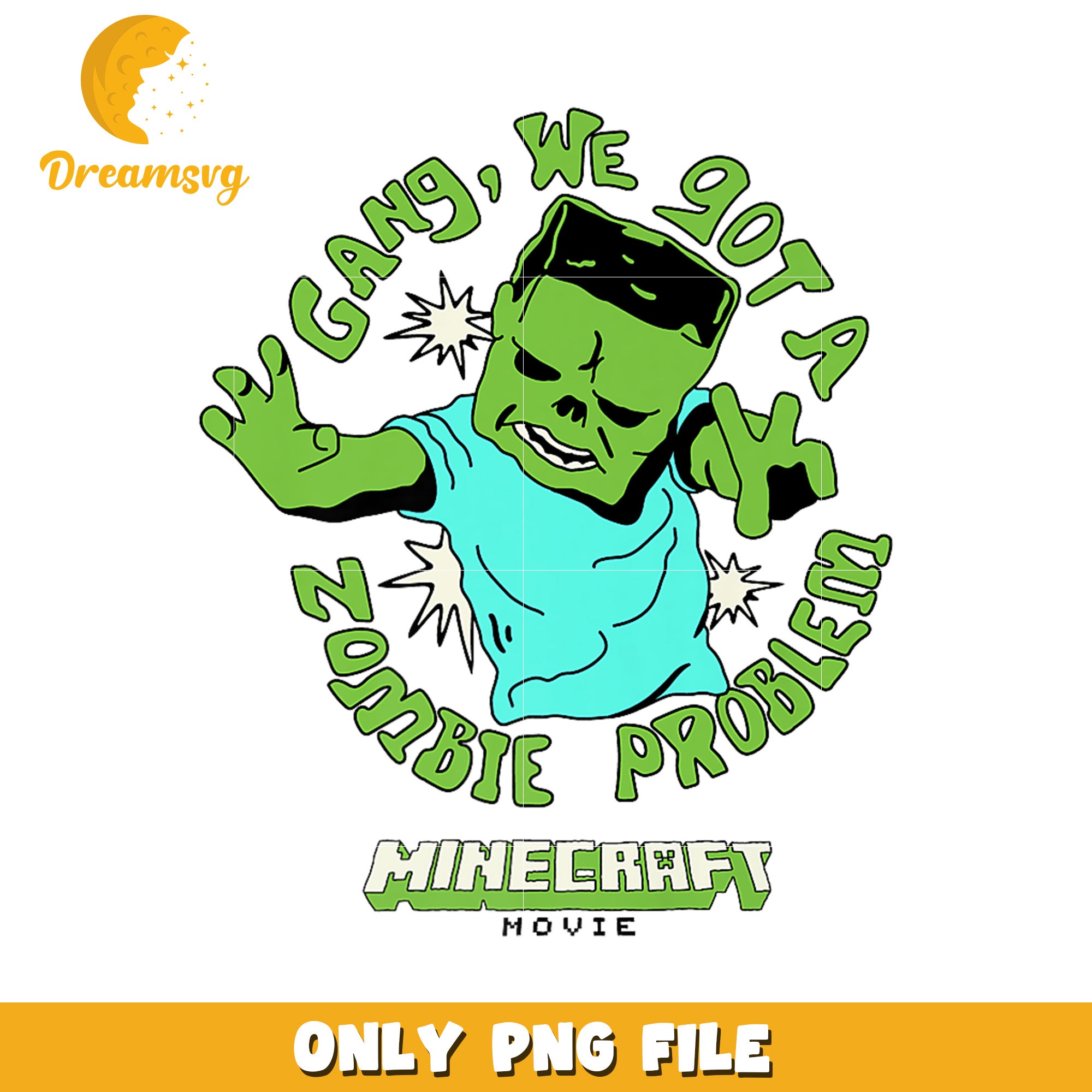 Minecraft Movie Zombie PNG, SVG File – DreamSVG Store