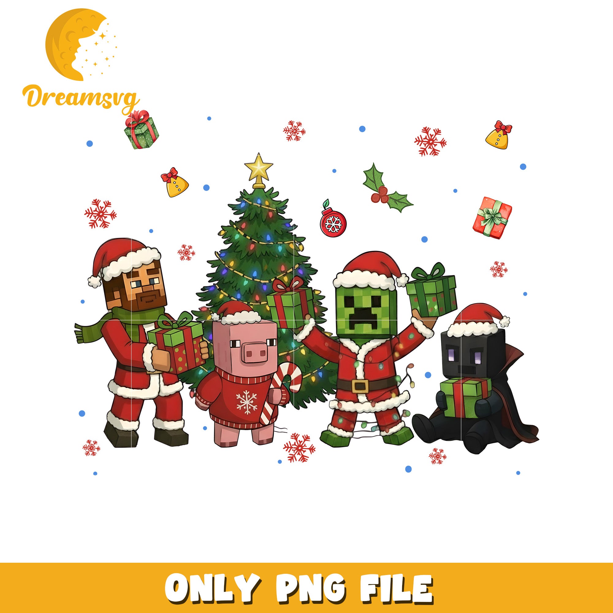 Minecraft christmas png, christmas png, cartoon png – DreamSVG Store