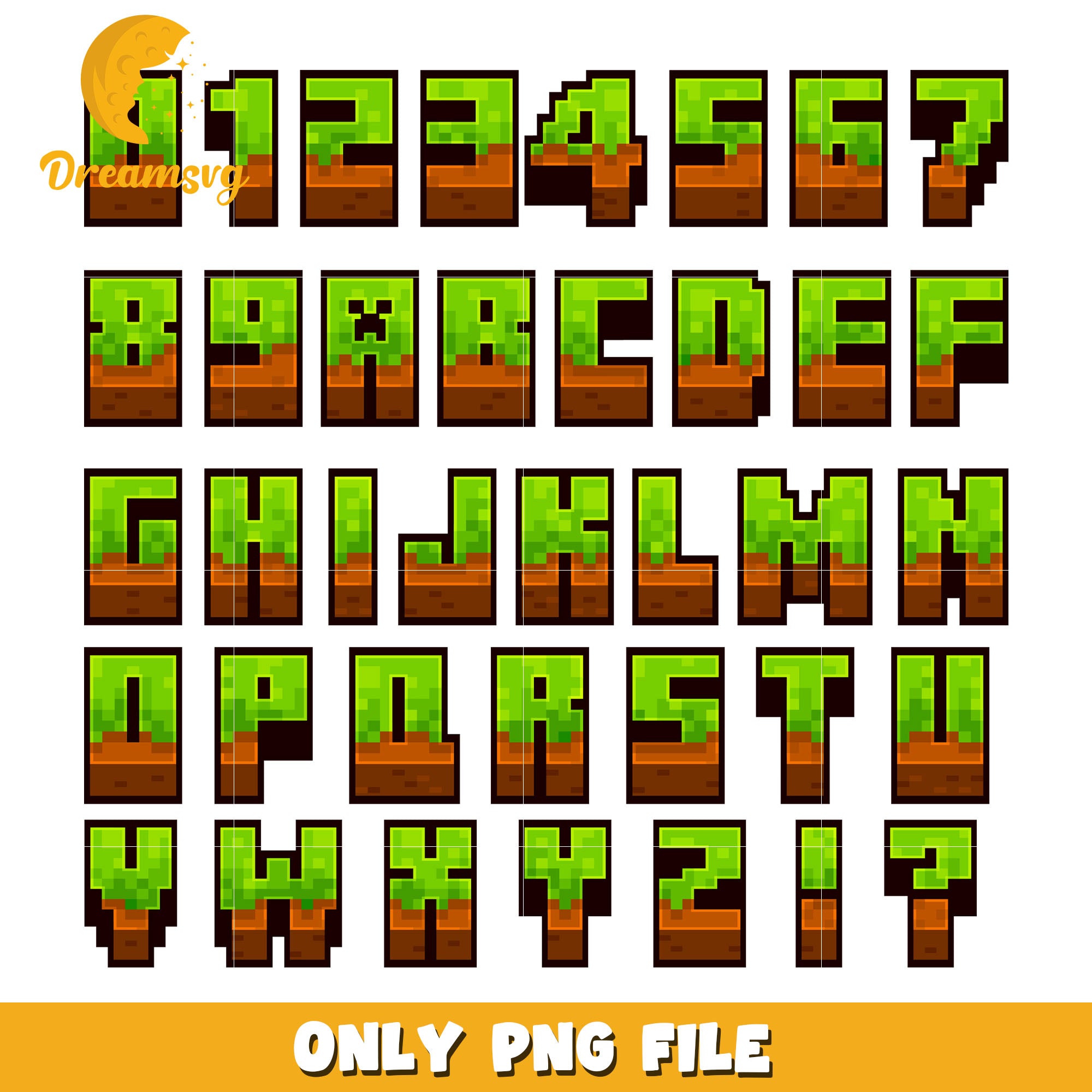 Minecraft font letters bundle png, minecraft pocket game png – DreamSVG ...