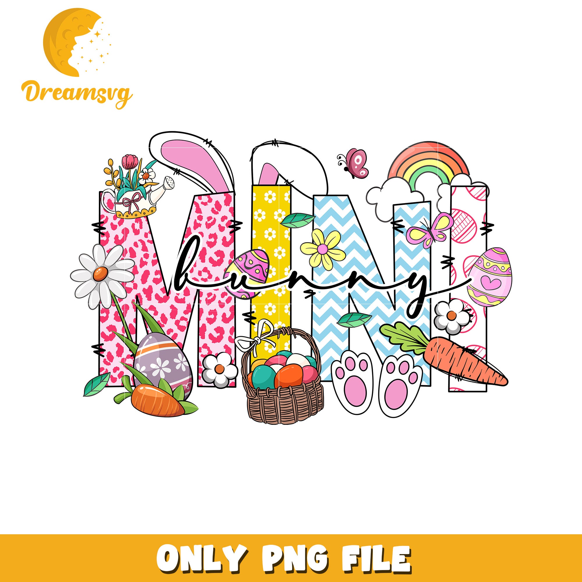 Mini Bunny Easter PNG Design – DreamSVG Store