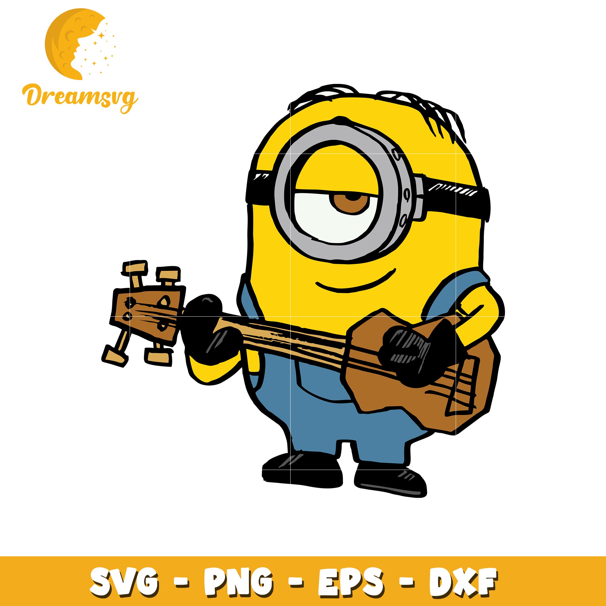Minion Playing Bass SVG PNG EPS DXF – DreamSVG Store