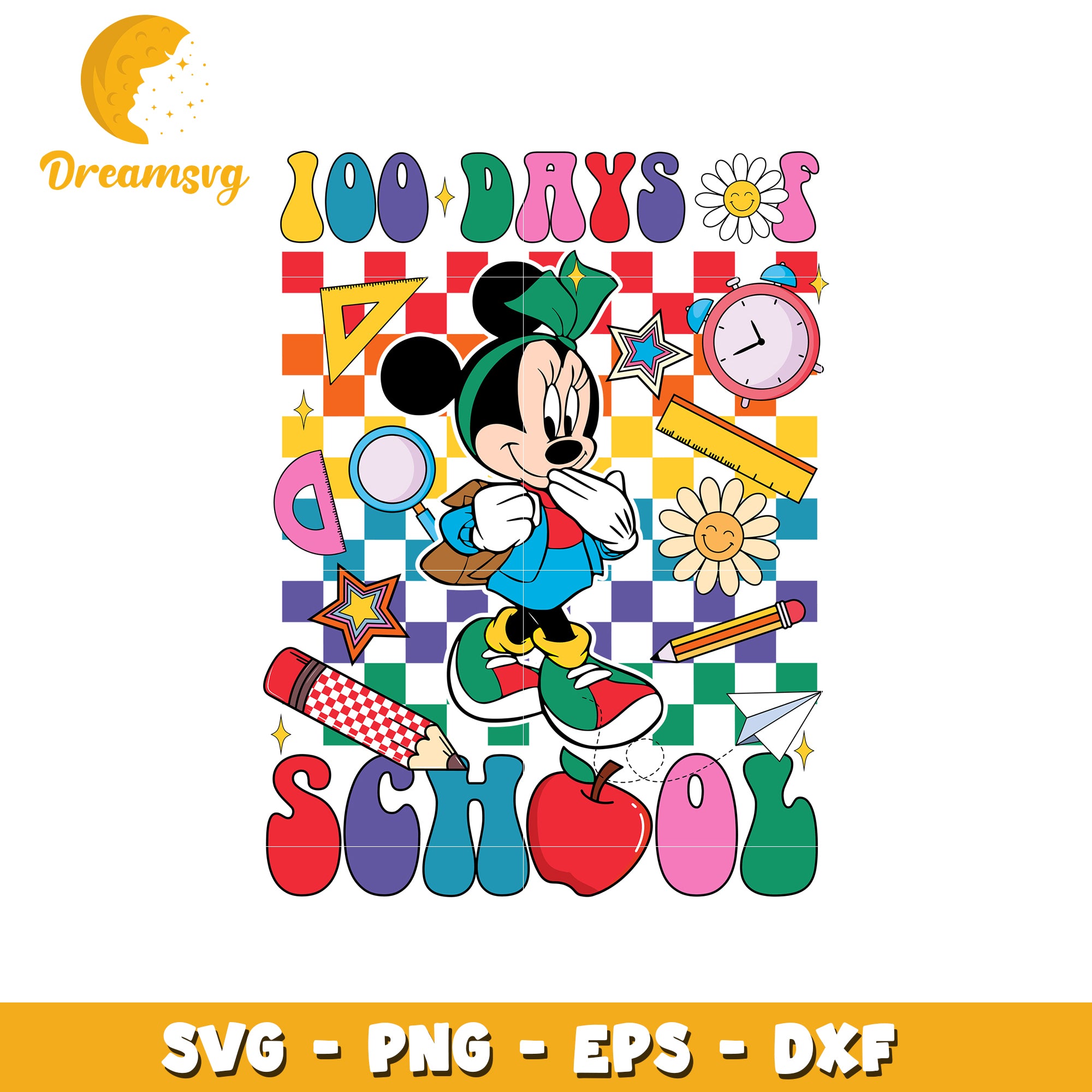 Minnie Mouse 100 Days School SVG – DreamSVG Store