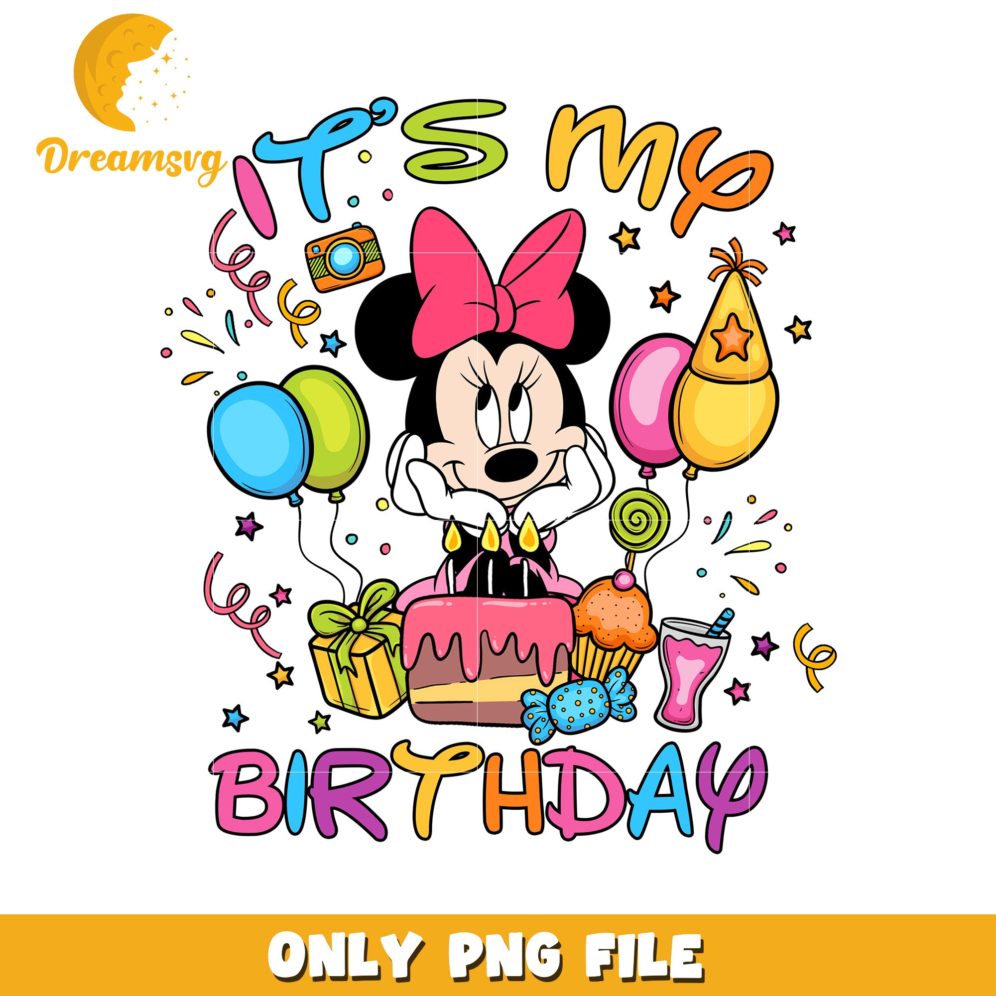 Minnie Mouse Birthday PNG – DreamSVG Store