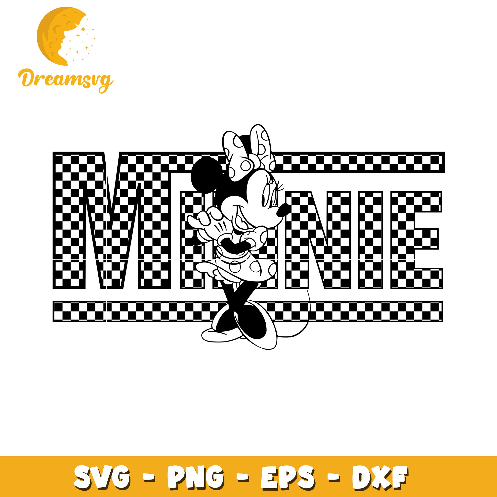 Minnie Mouse Checkered SVG Cut File – DreamSVG Store