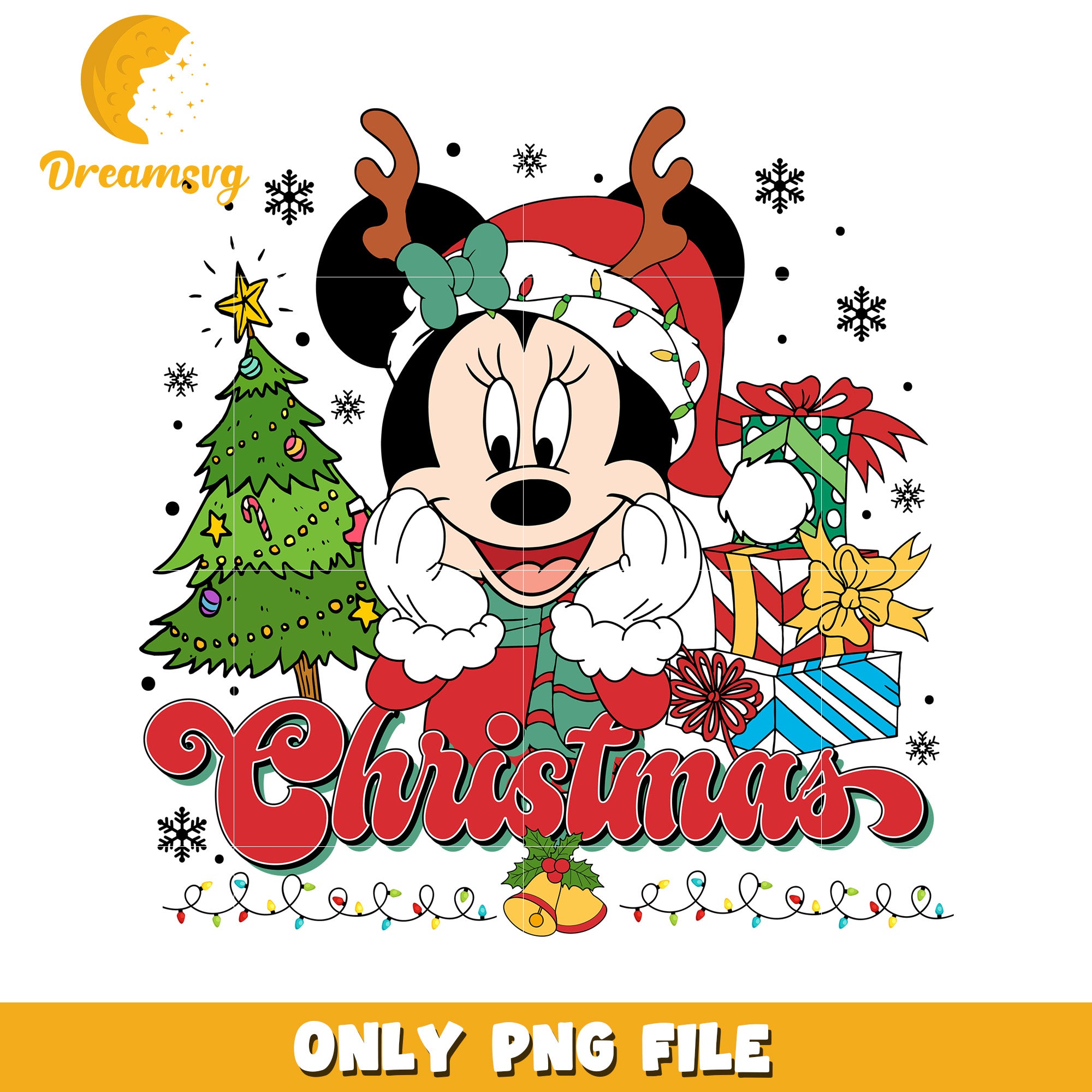Minnie Mouse Christmas PNG – DreamSVG Store