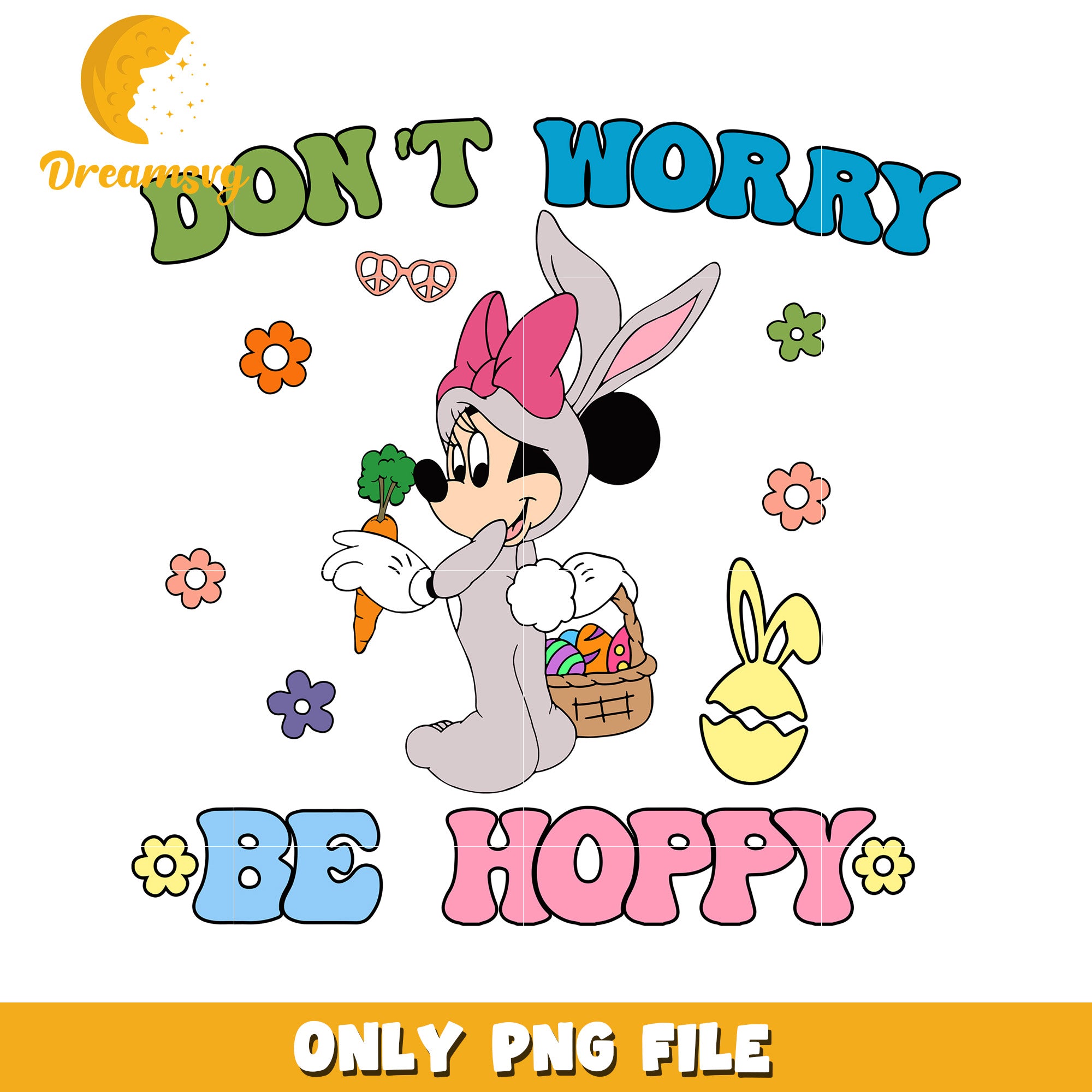 Minnie Mouse Easter Bunny PNG Design – DreamSVG Store