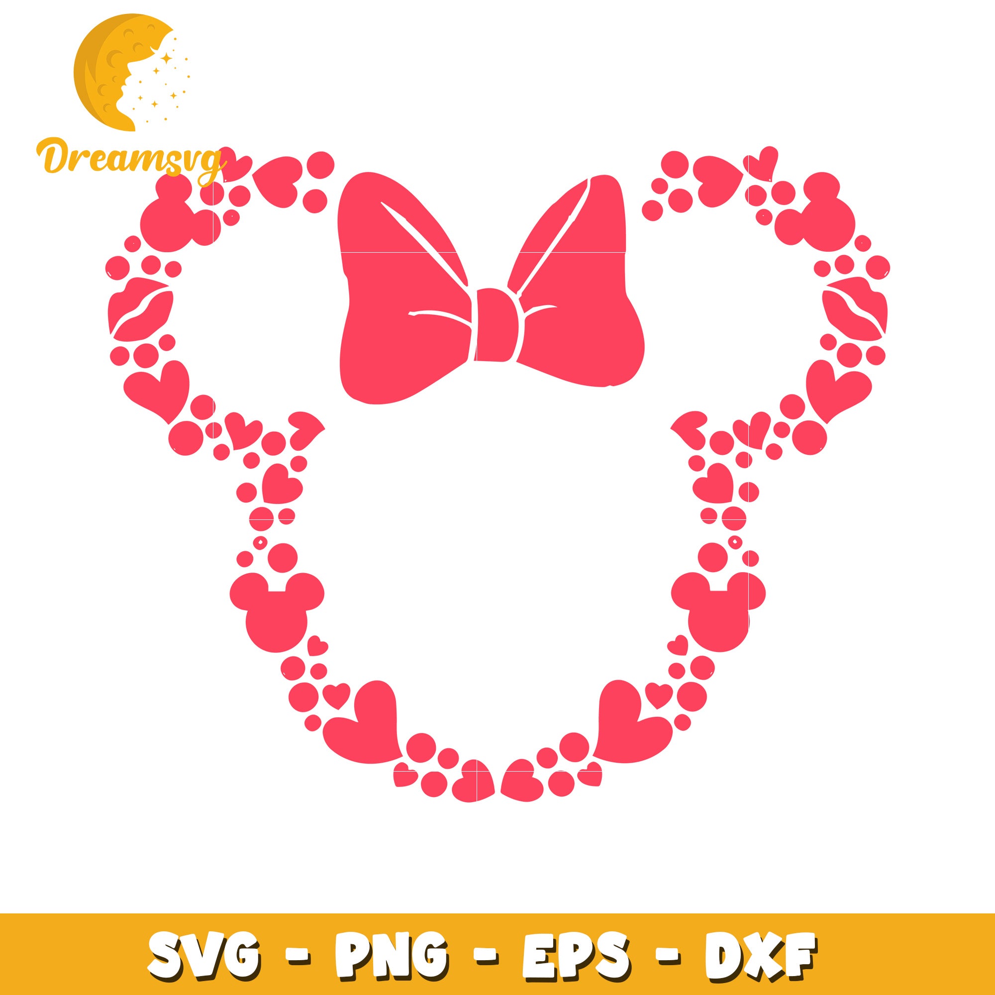 Minnie Mouse Hearts SVG PNG EPS DXF Cut File – DreamSVG Store