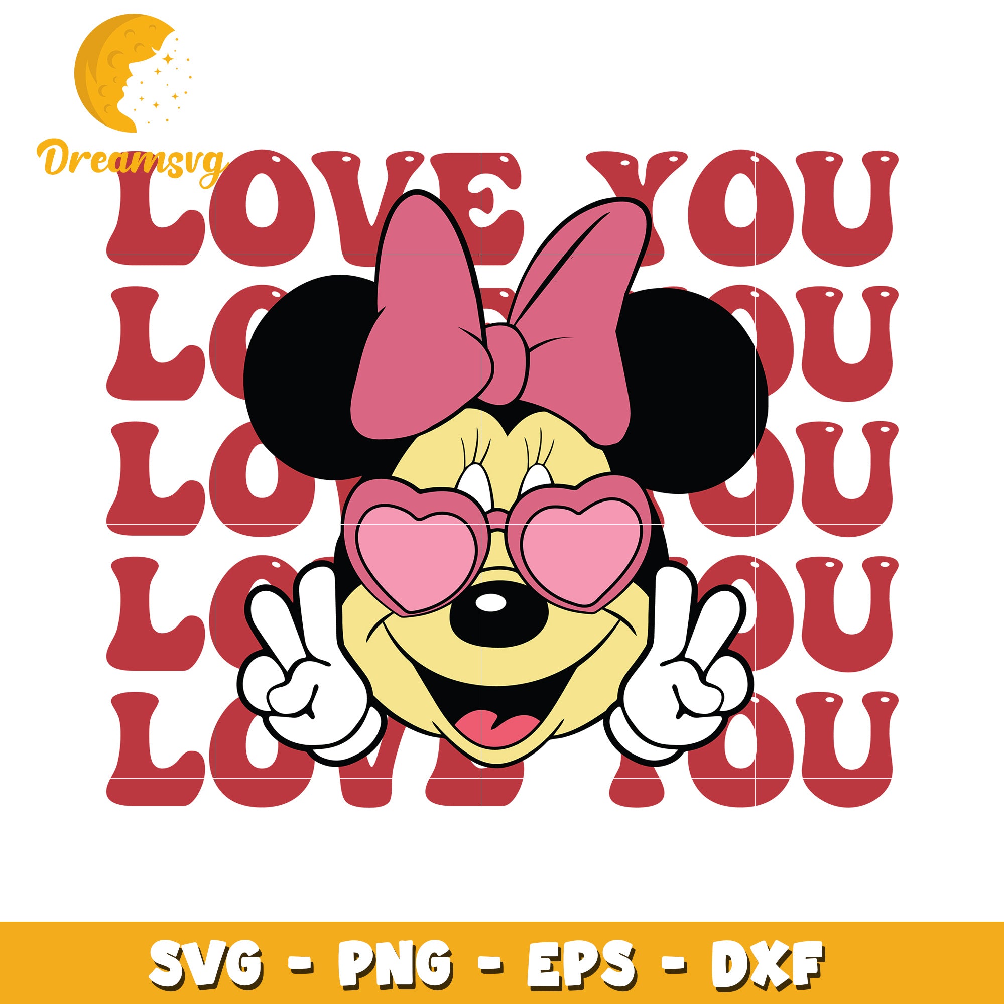 Minnie Mouse Love You SVG Cut Files – DreamSVG Store