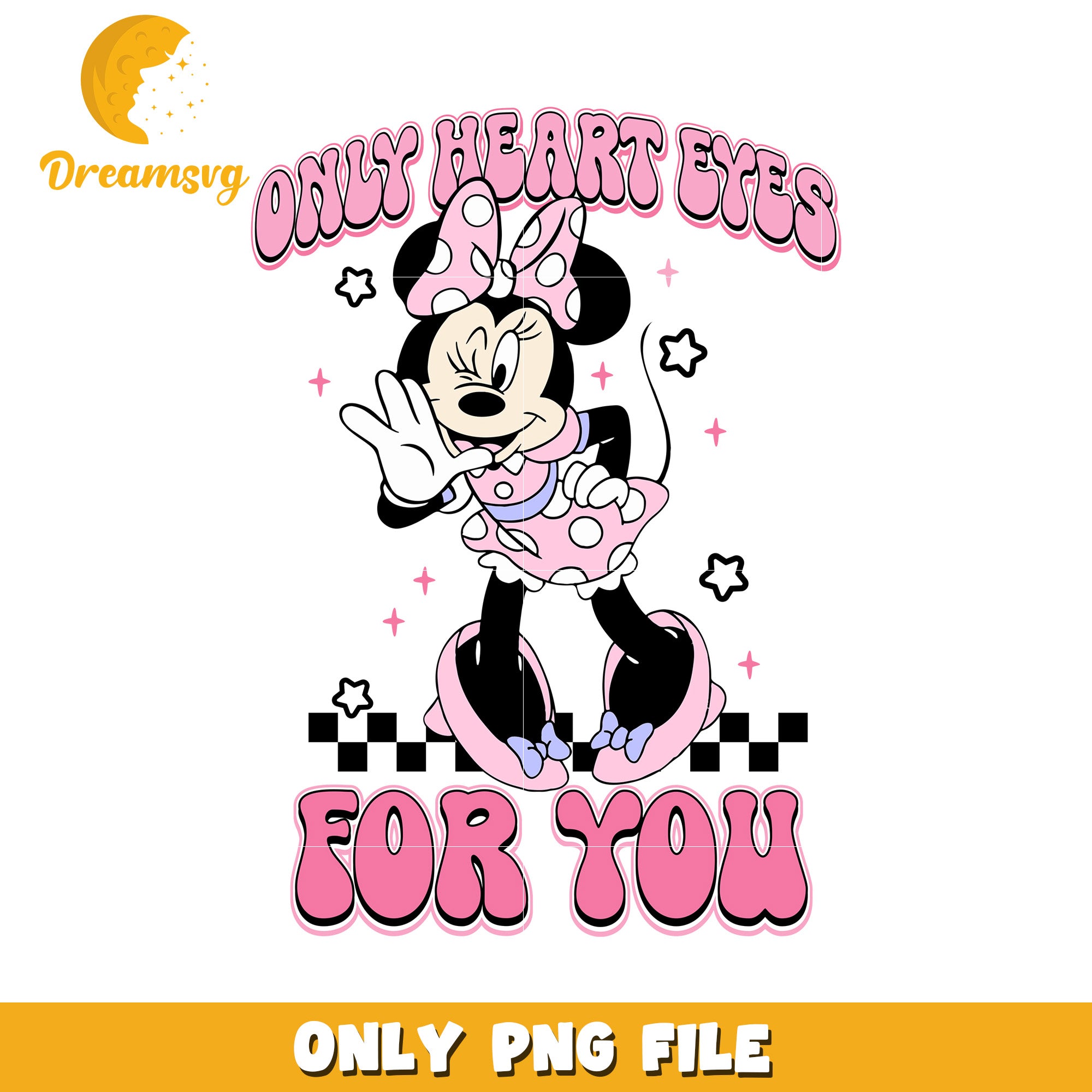 Minnie Mouse Only Heart Eyes PNG – DreamSVG Store