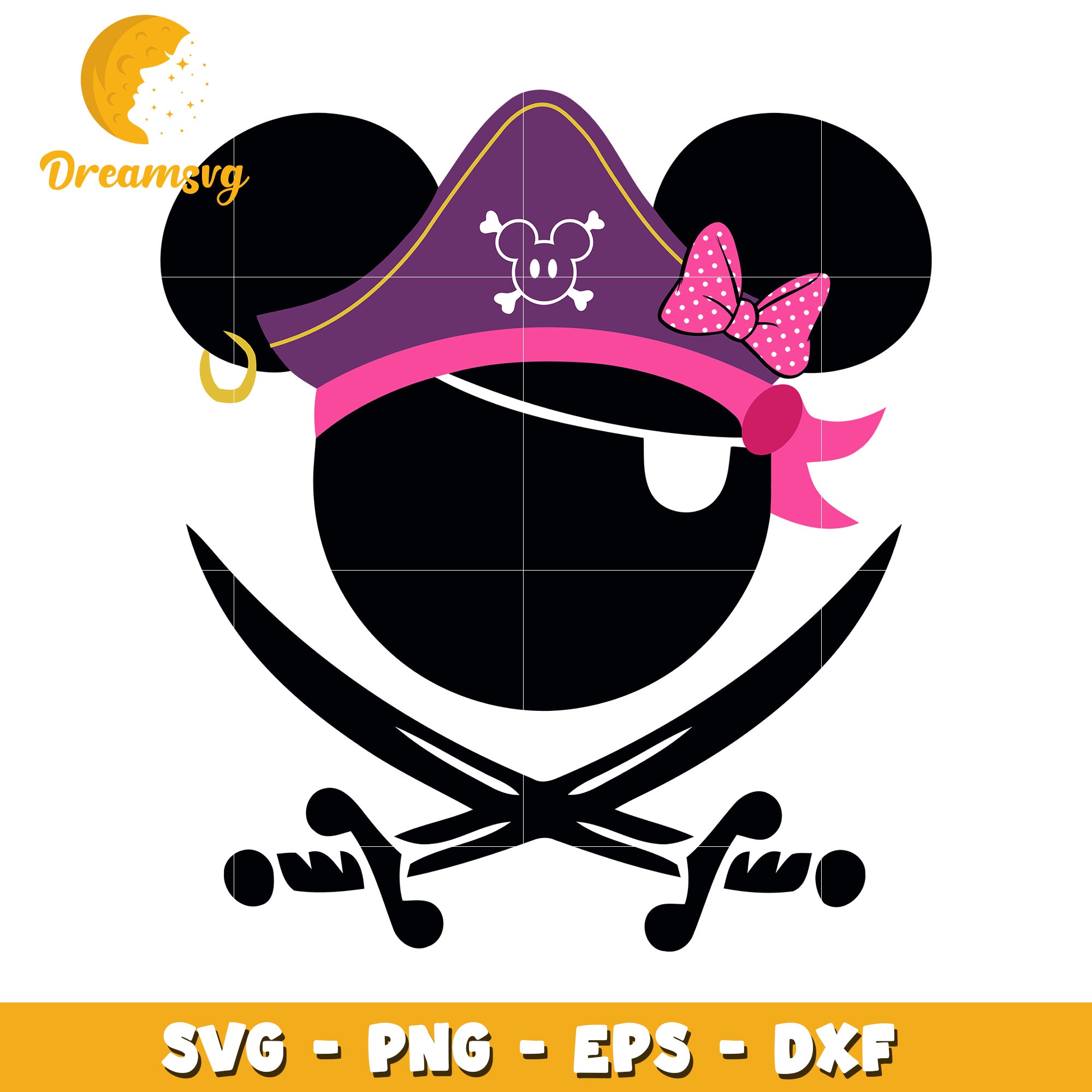 Minnie Mouse Pirate SVG PNG EPS DXF – DreamSVG Store