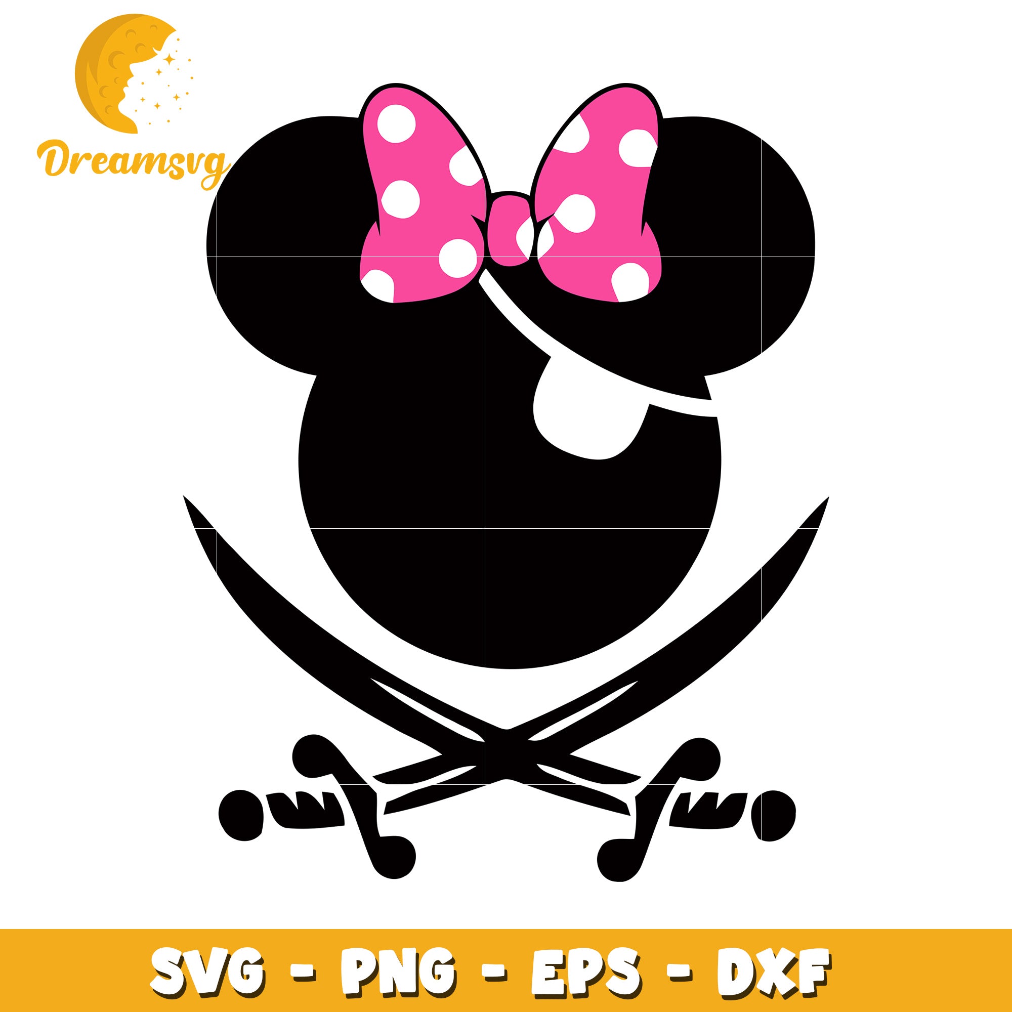 Minnie Mouse Pirate SVG PNG EPS DXF Cut File – DreamSVG Store