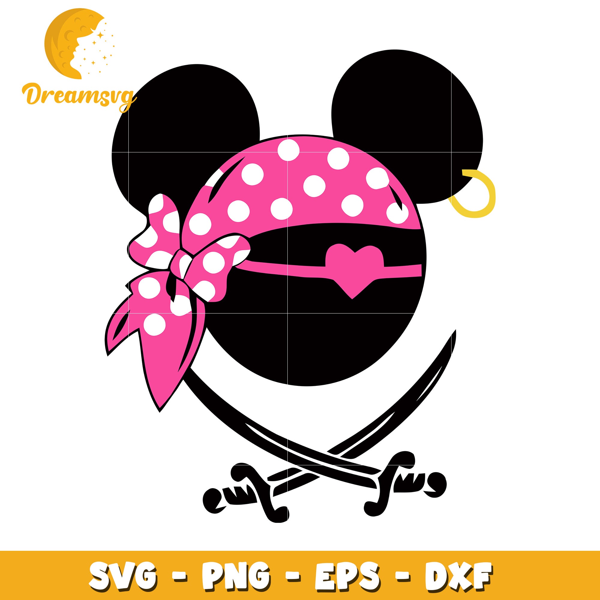 Minnie Mouse Pirate SVG for Kids Crafts and Decoration Ideas – DreamSVG ...