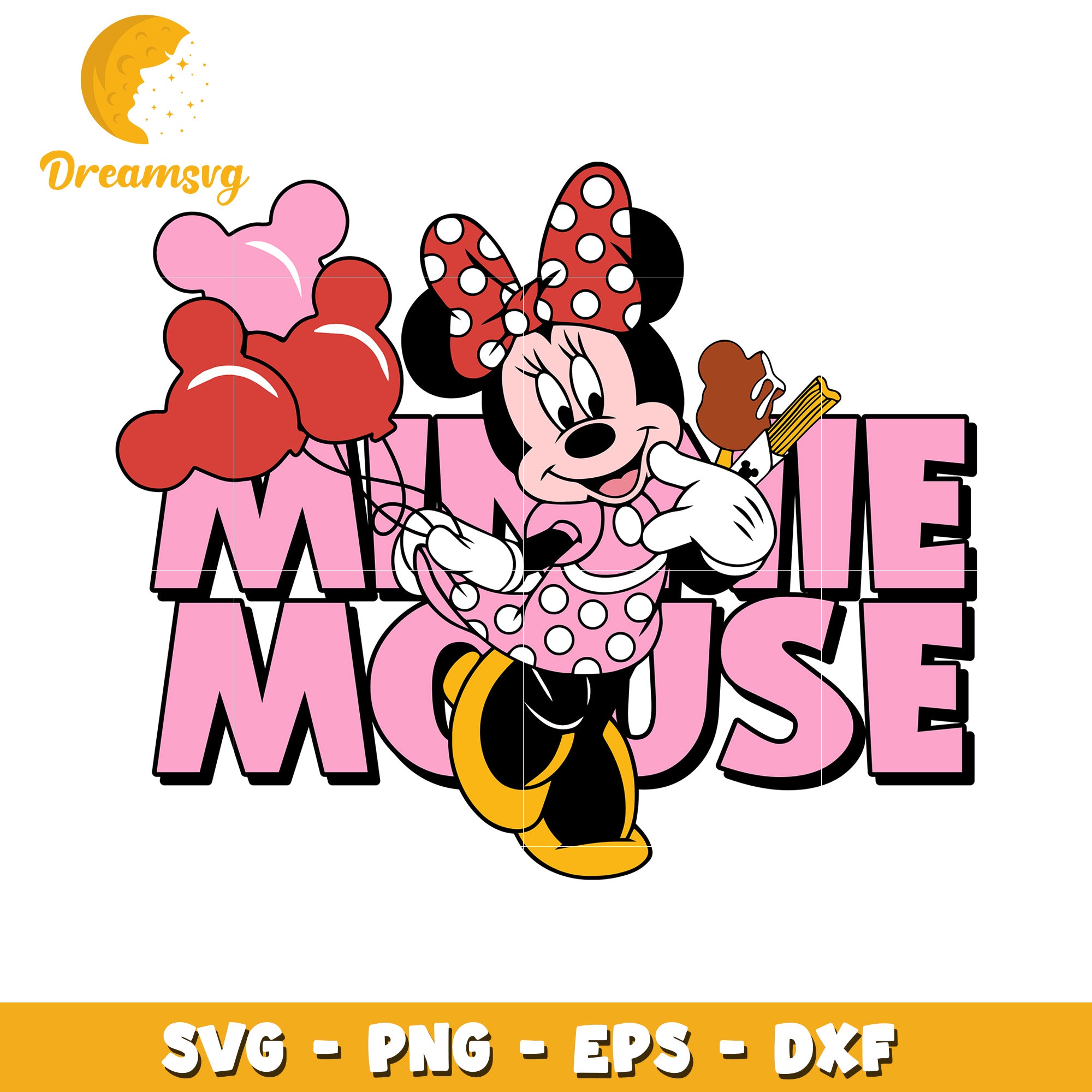 Minnie Mouse SVG PNG EPS DXF Cut File – DreamSVG Store