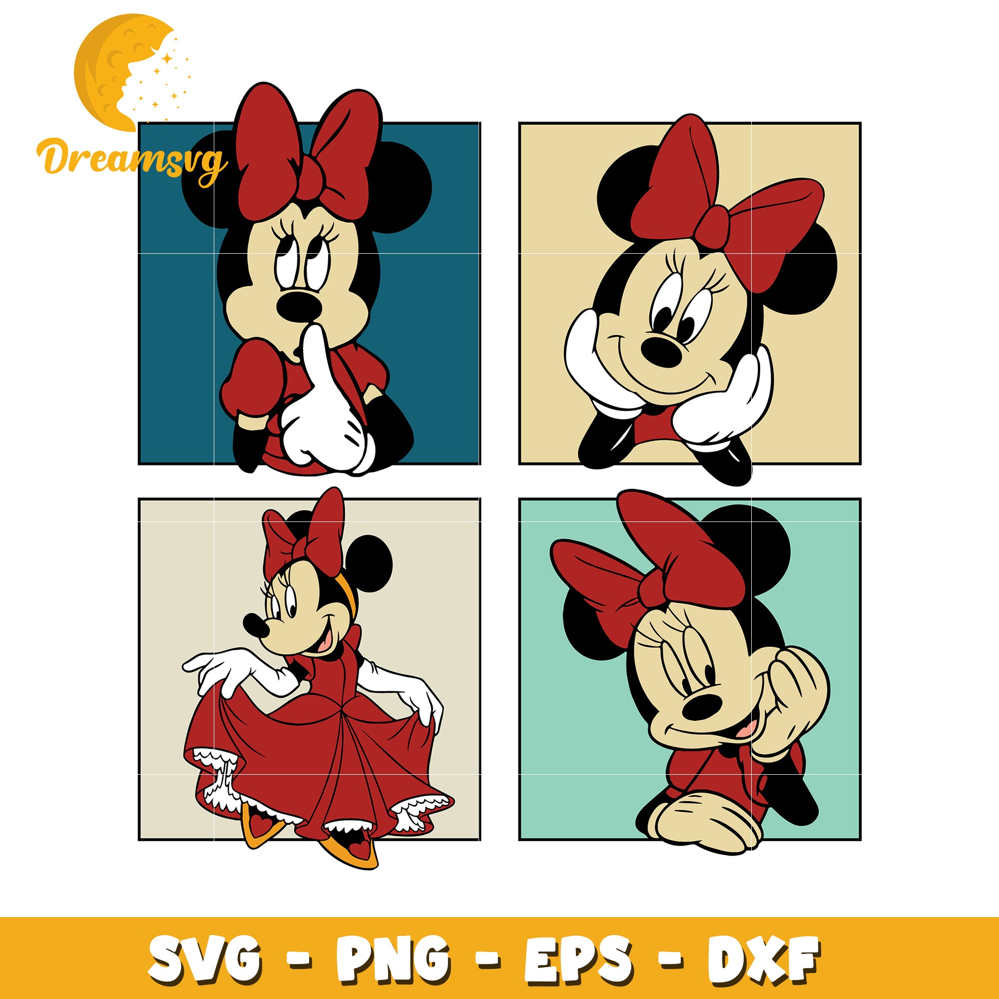 Minnie Mouse SVG PNG EPS DXF Cut Files – DreamSVG Store