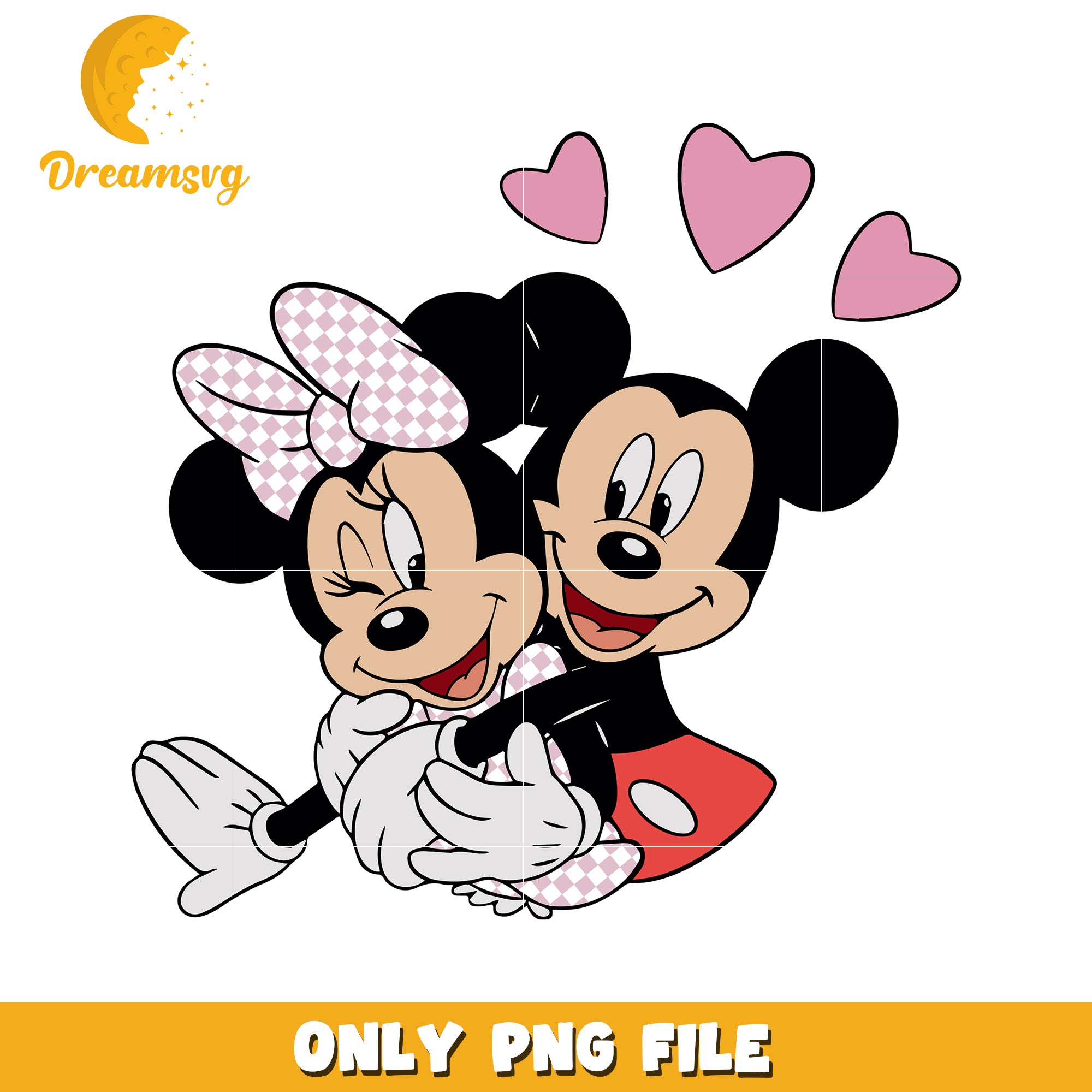 Minnie Mouse & Mickey PNG Hug – DreamSVG Store
