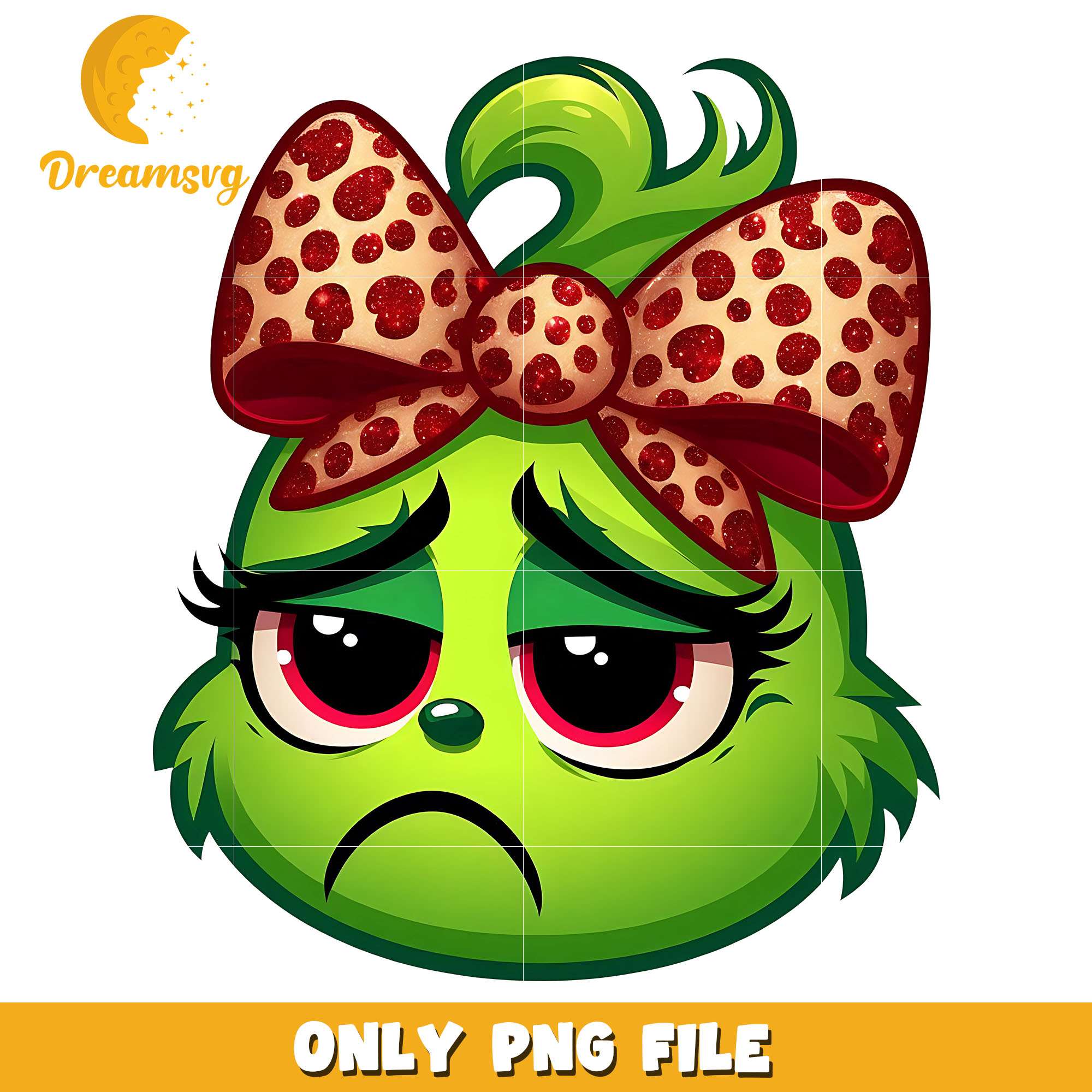 Miss grinch and orange christmas bow png, grinch png, christmas png ...