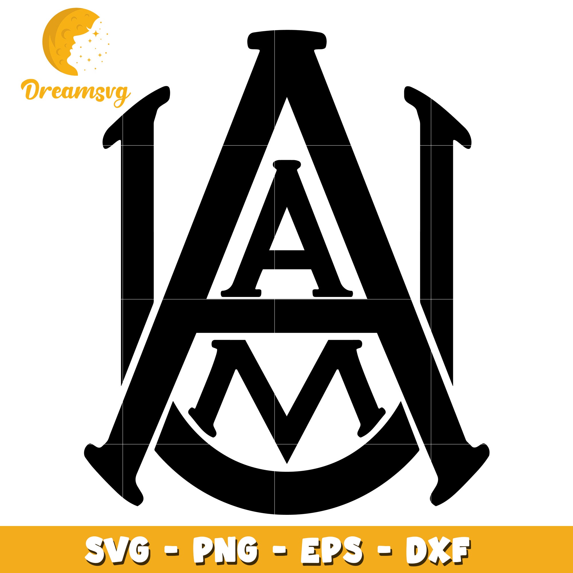 Monogram SVG AM Initial Design – DreamSVG Store