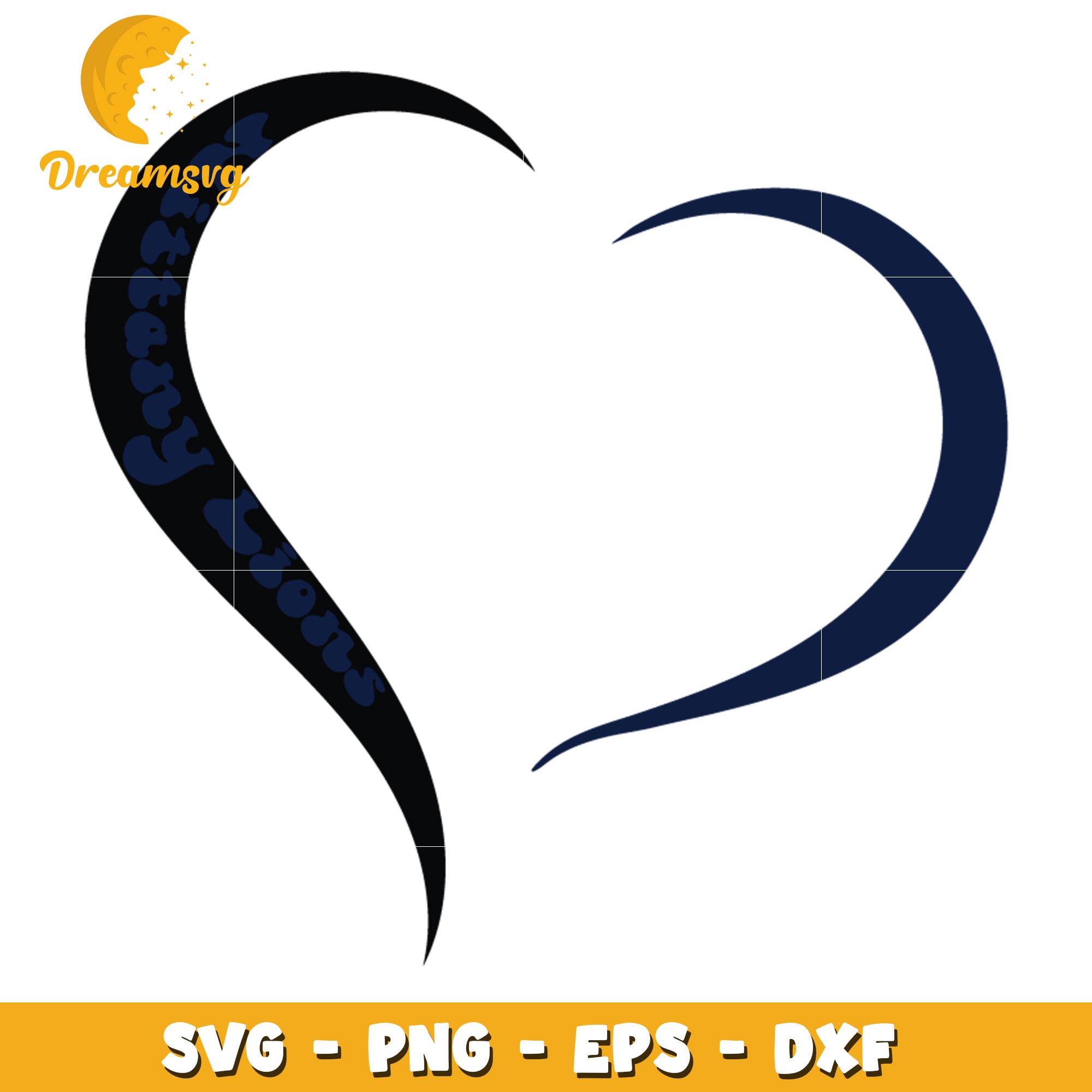 Moon Heart SVG PNG EPS DXF Files – DreamSVG Store