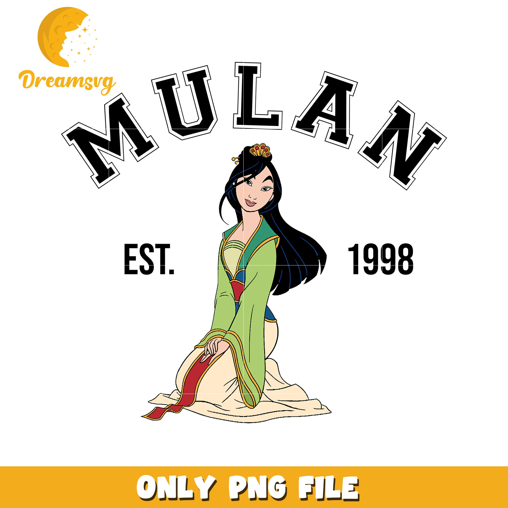 Mulan PNG File Classic Disney Princess Design 1998 – DreamSVG Store