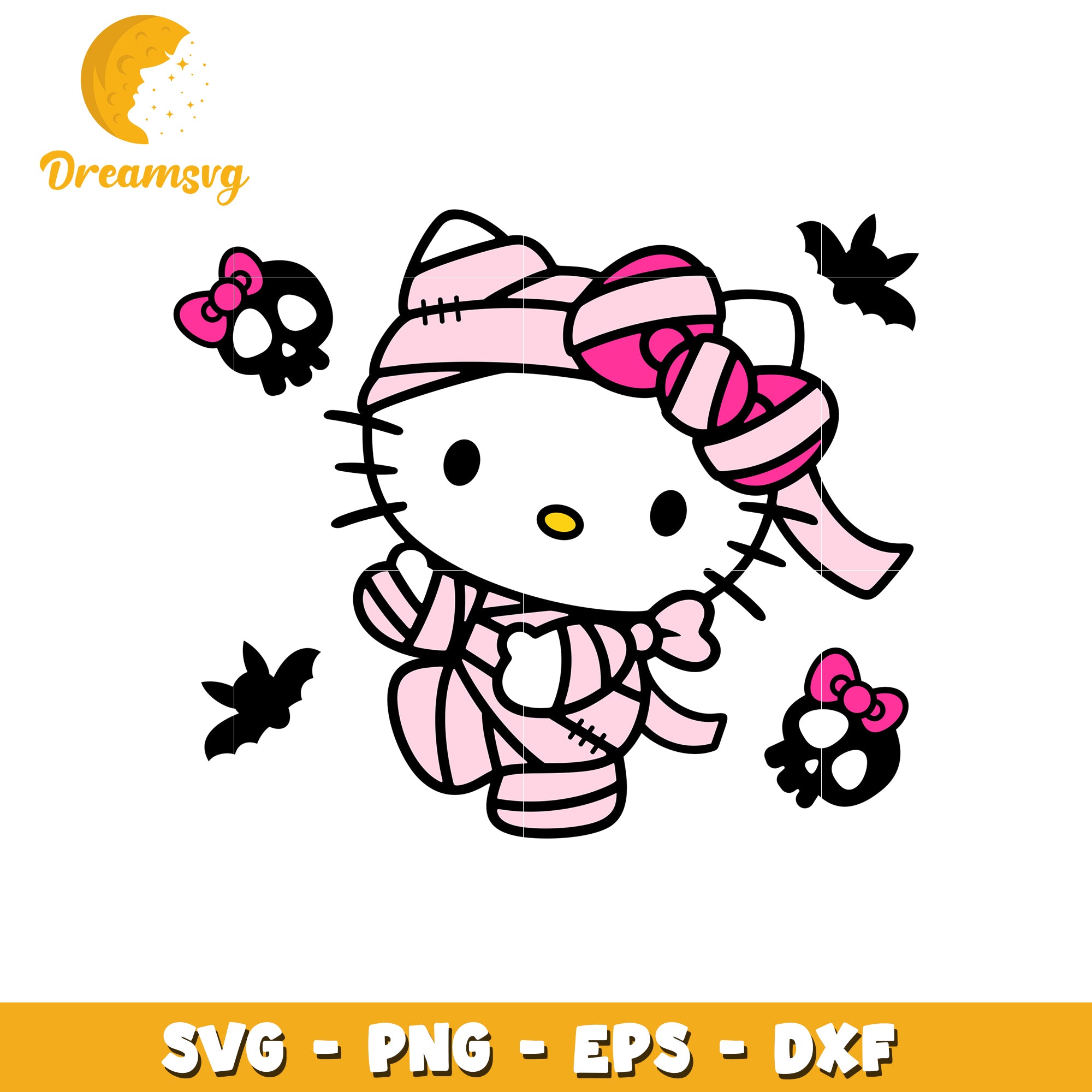 Mummy Kitty Halloween SVG PNG EPS DXF – DreamSVG Store