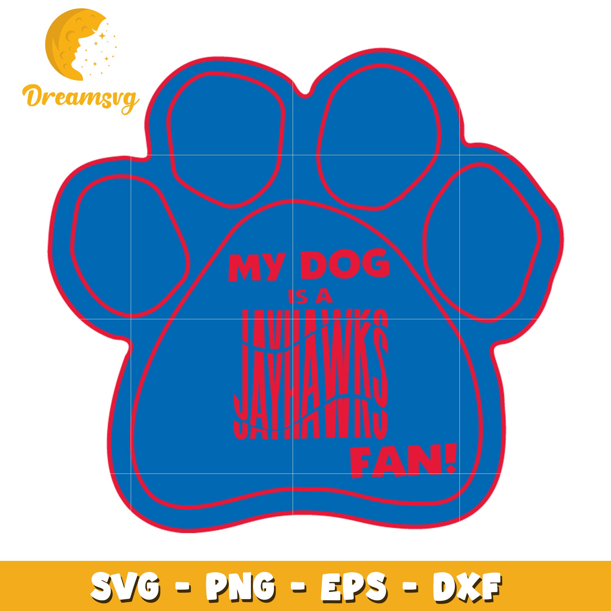 My Dog Is A Jayhawks Fan Paw SVG Cut File – DreamSVG Store