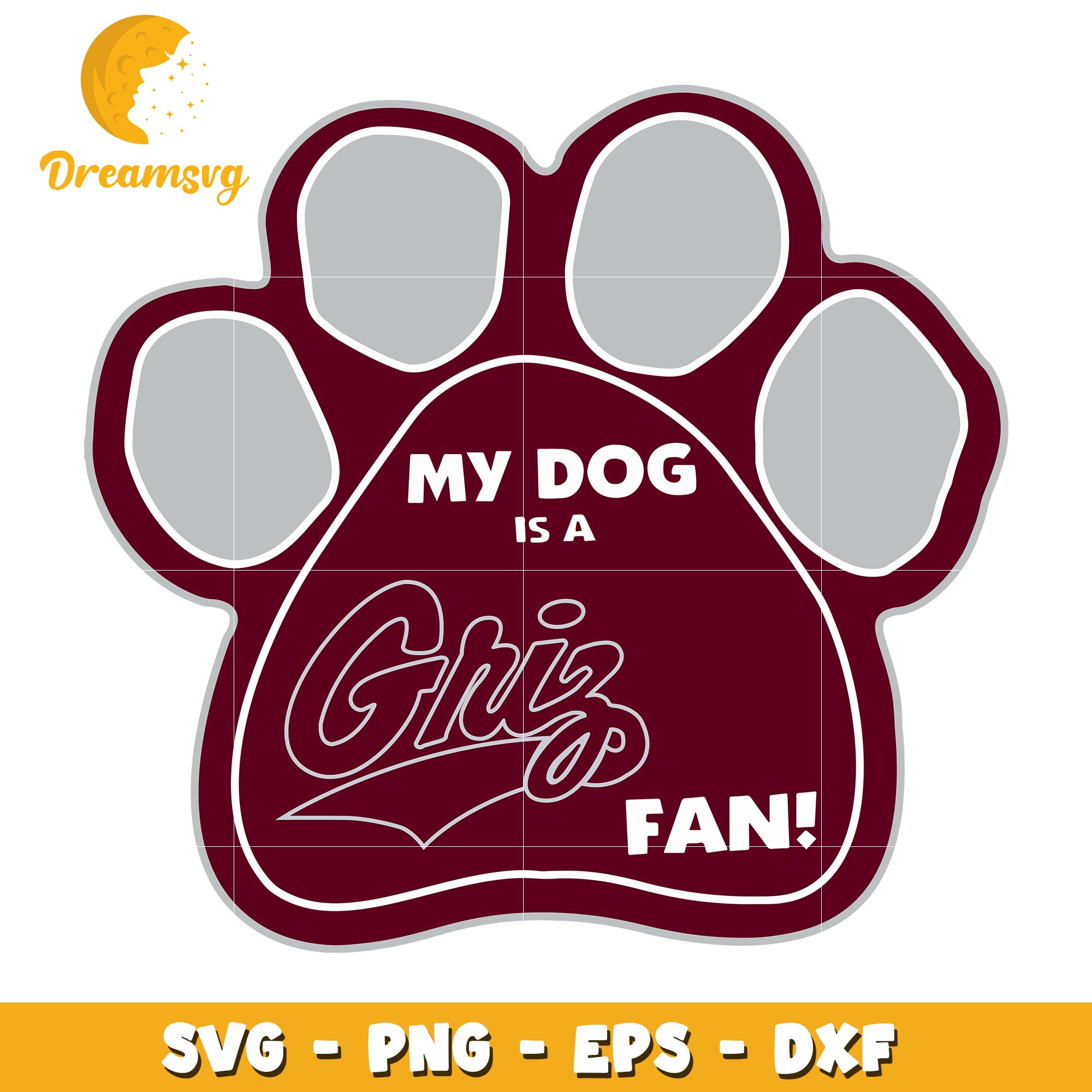 My Dog is a Griz Fan Paw Print SVG – DreamSVG Store