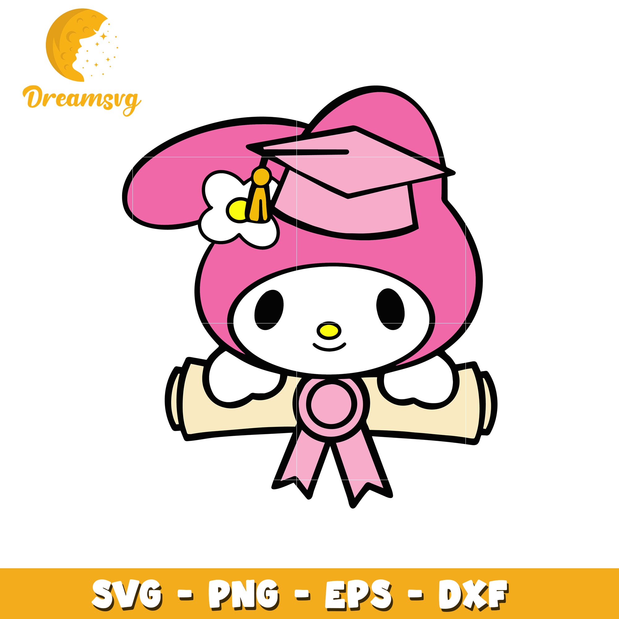 My Melody graduation svg, My Melody character svg, graduatioon svg ...
