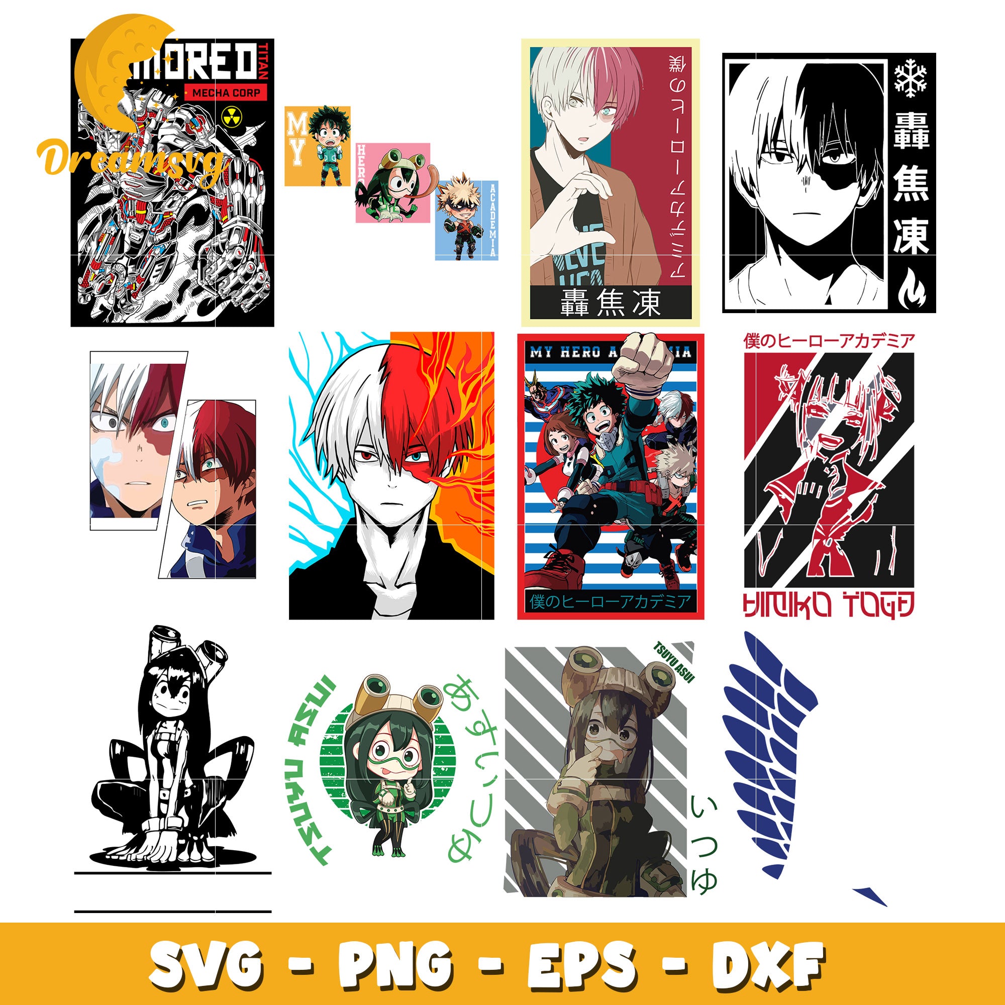My hero academia design bundle svg, my hero academia anime svg ...