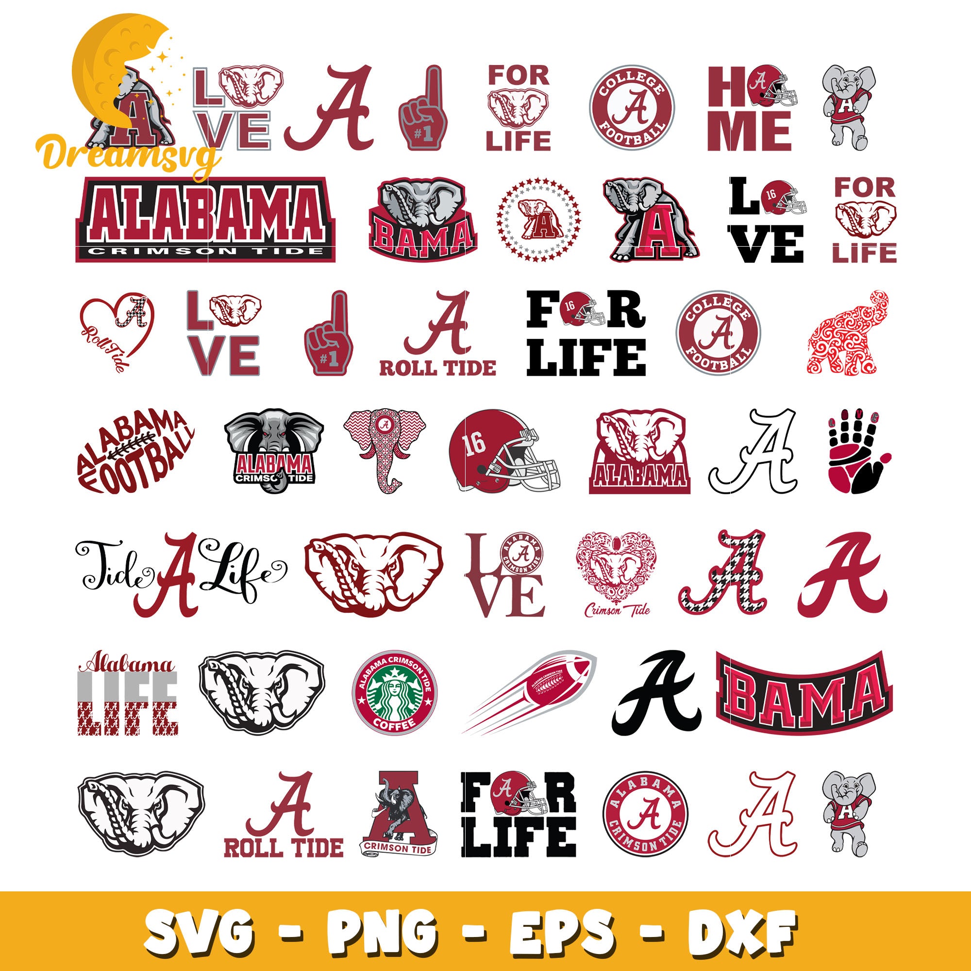 Alabama crimson tide design bundle svg, alabama crimson tide svg ...