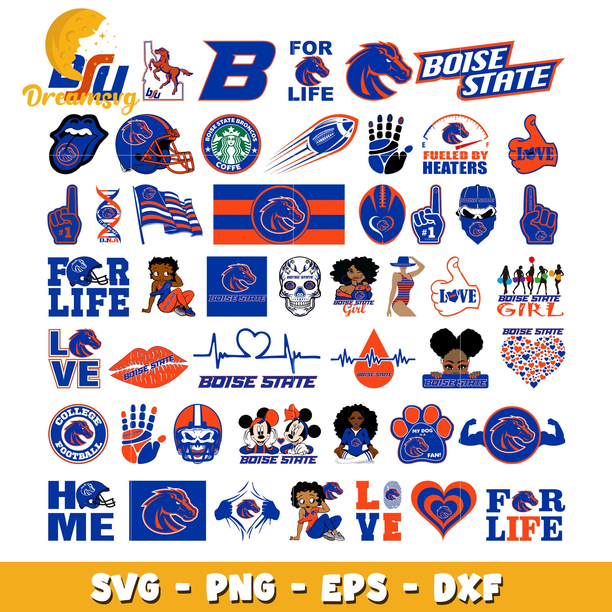Boise state broncos logo bundle svg, boise state broncos football svg ...