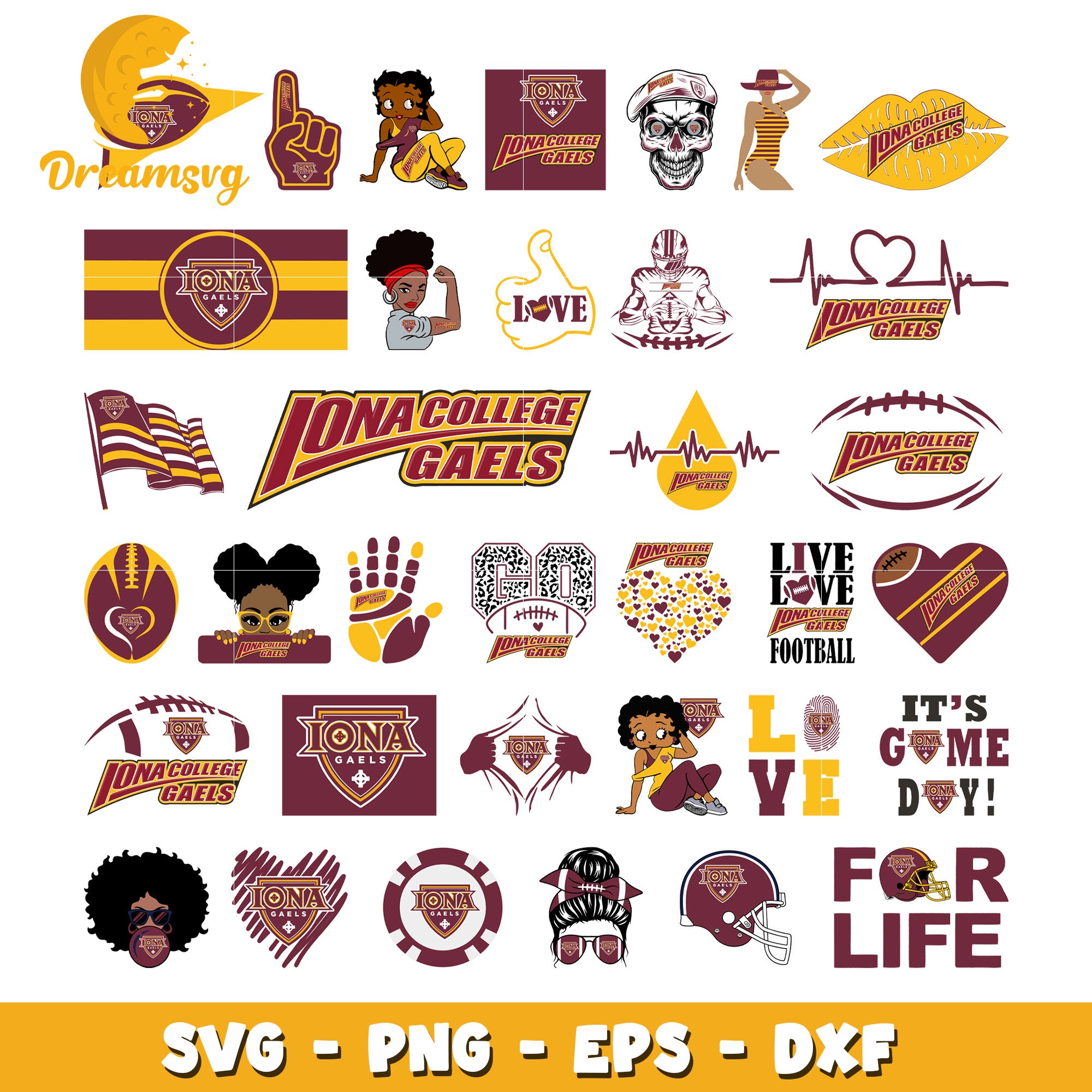 Iona gaels logo bundle svg, iona gaels svg, ncaa logo svg – DreamSVG Store
