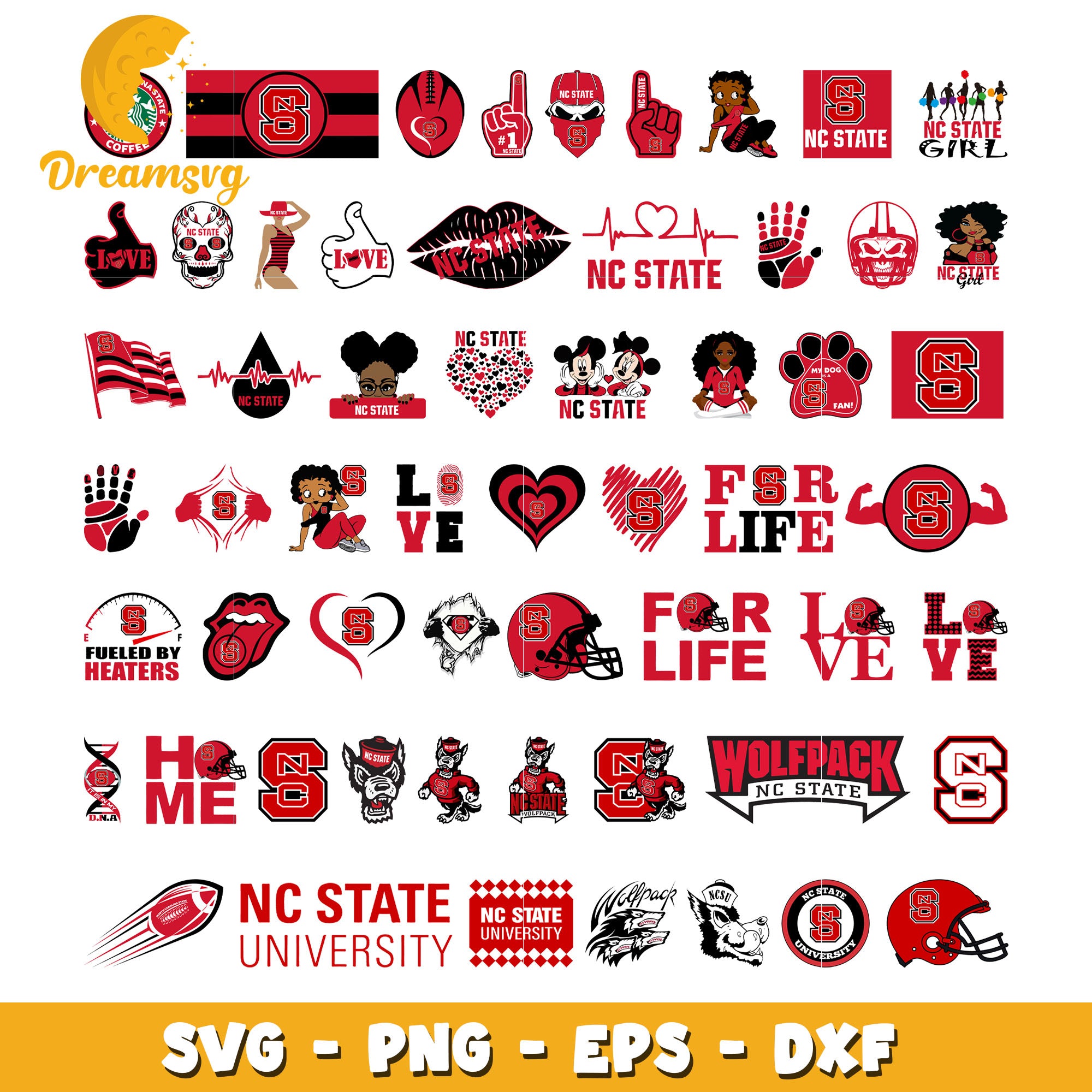 Nc state wolfpack logo bundle svg, nc state wolfpack football svg ...