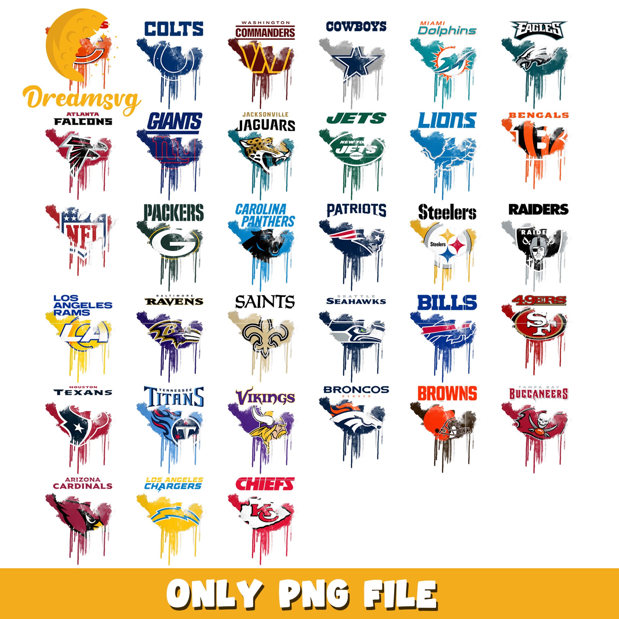 Paint colorful nfl logo bundle png, logo teams png, nfl png – DreamSVG ...