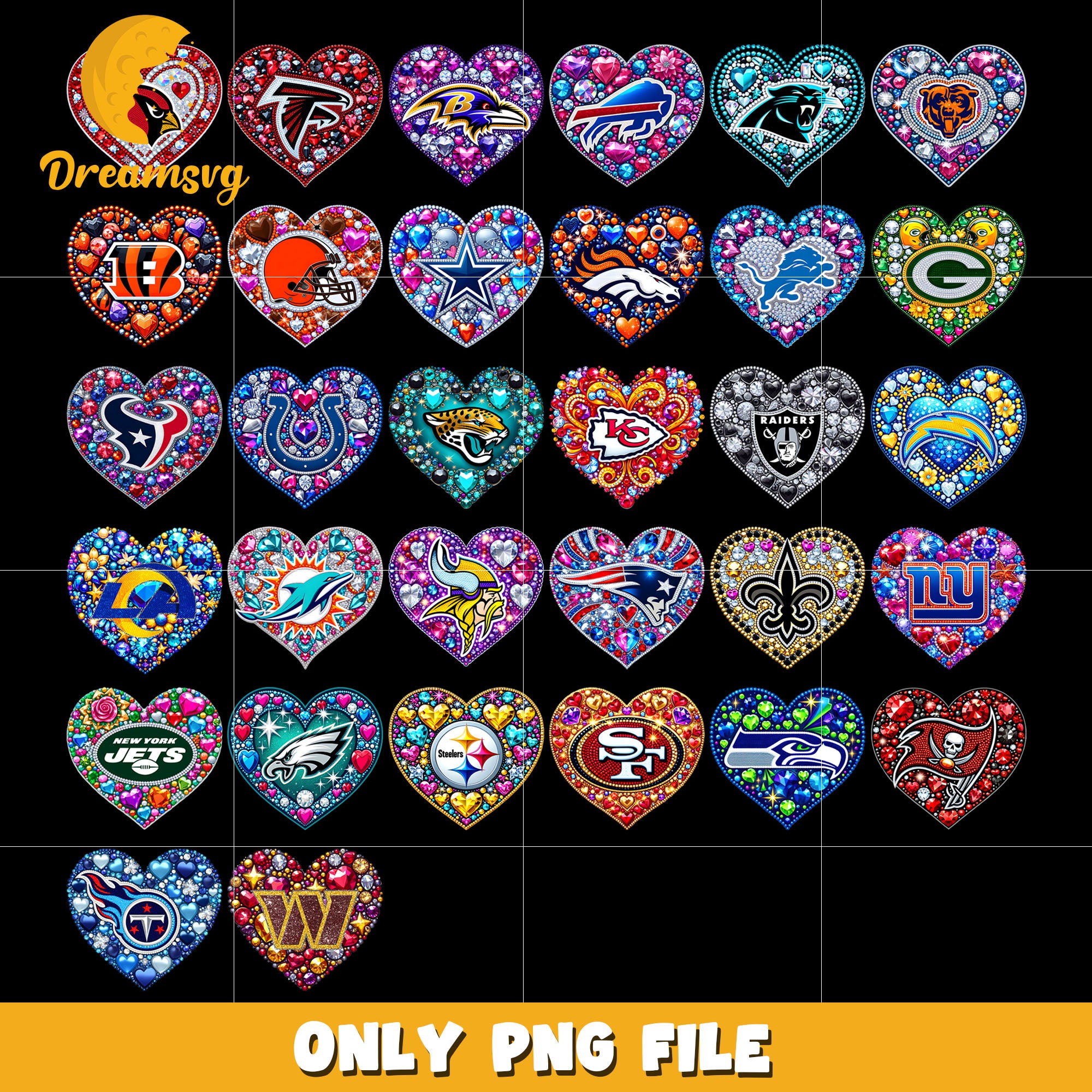 Nfl logo heart design bundle png, logo teams png, nfl teams png ...