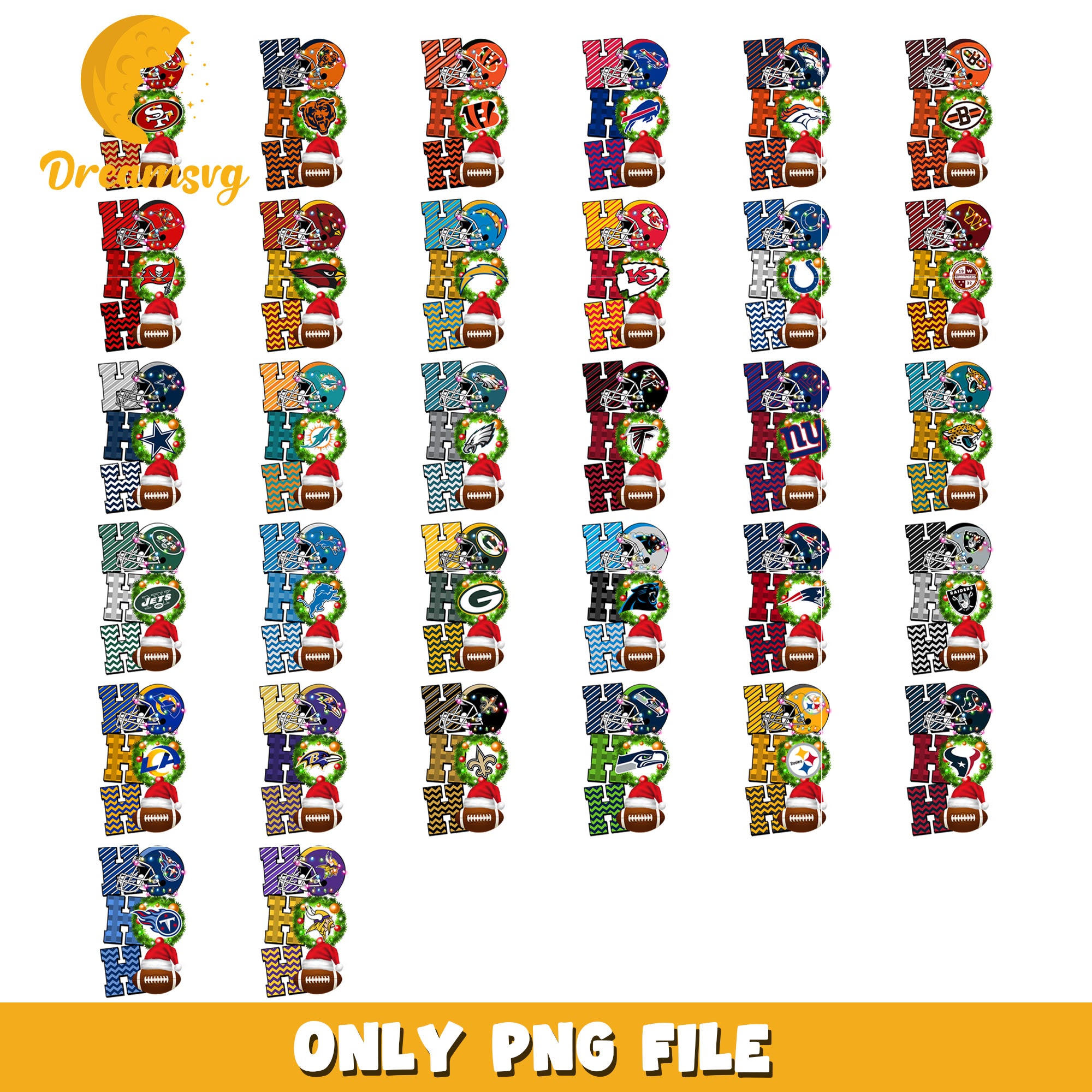 Nfl hohoho logo design bundle png, logo png, nfl teams png – DreamSVG Store