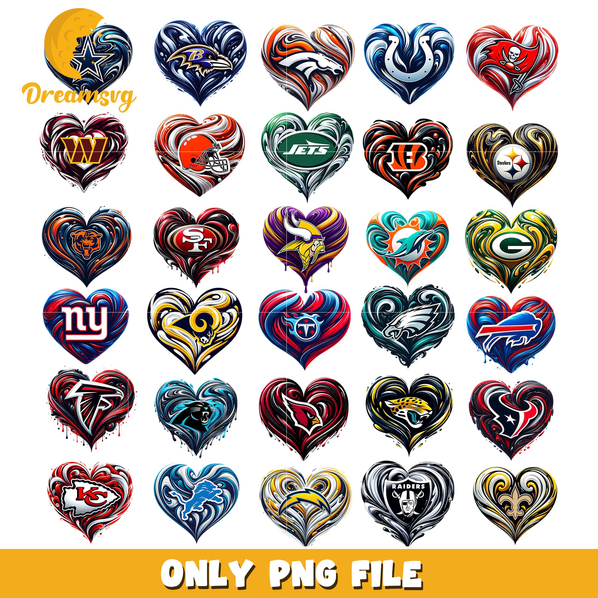 Nfl logo heart shape bundle png, logo teams png, nfl teams png ...