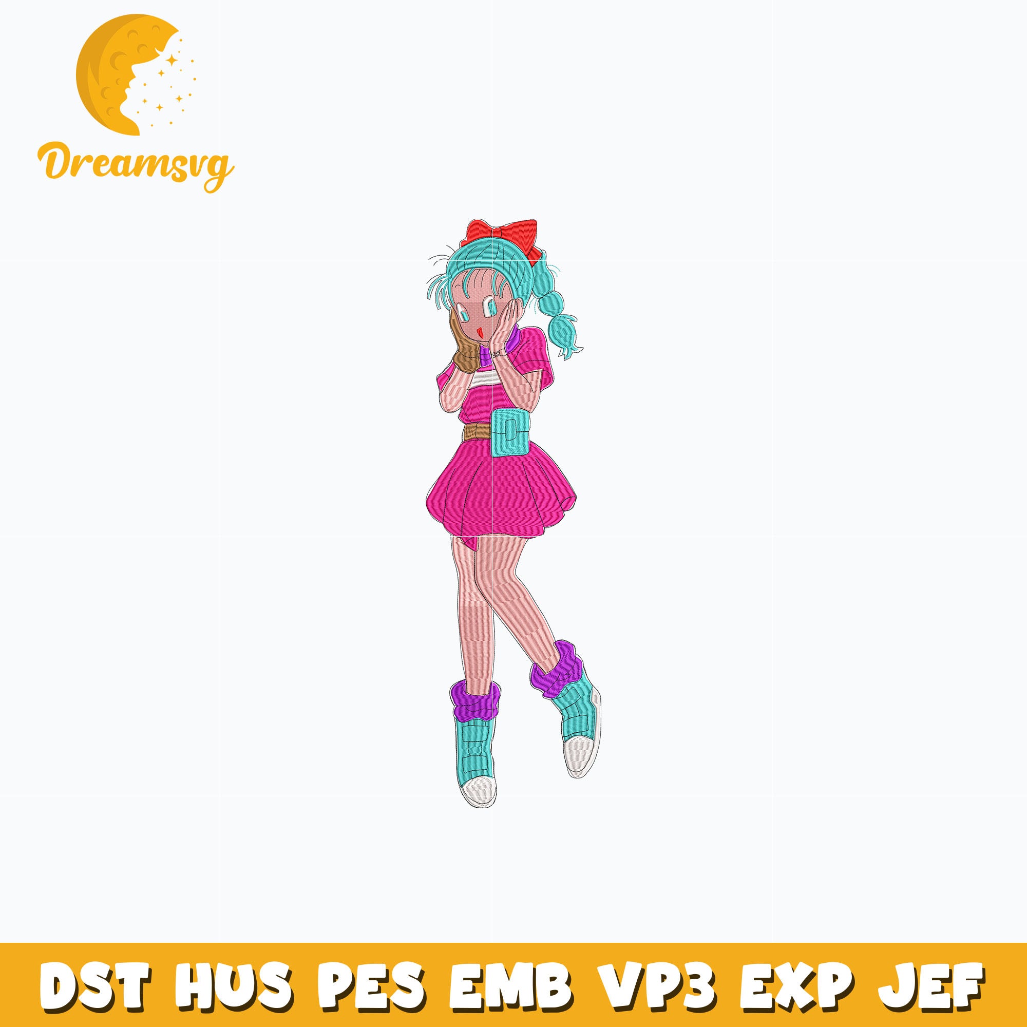 Bulma dragonball embroidery design – DreamSVG Store