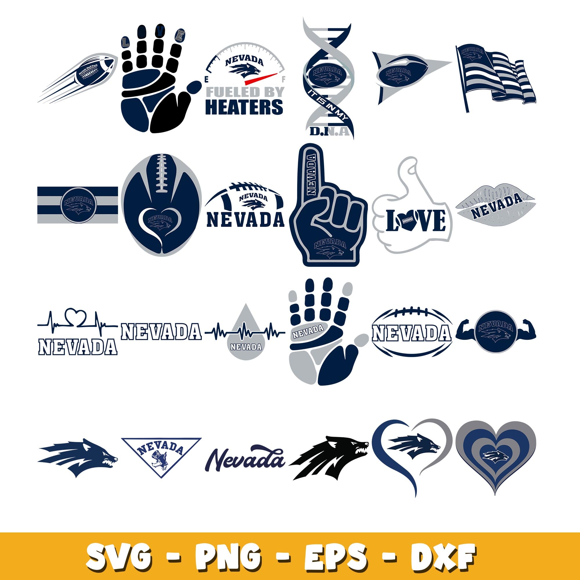 Nevada Wolf Pack Football Bundle svg, Nevada Wolf Pack logo svg, ncaa ...