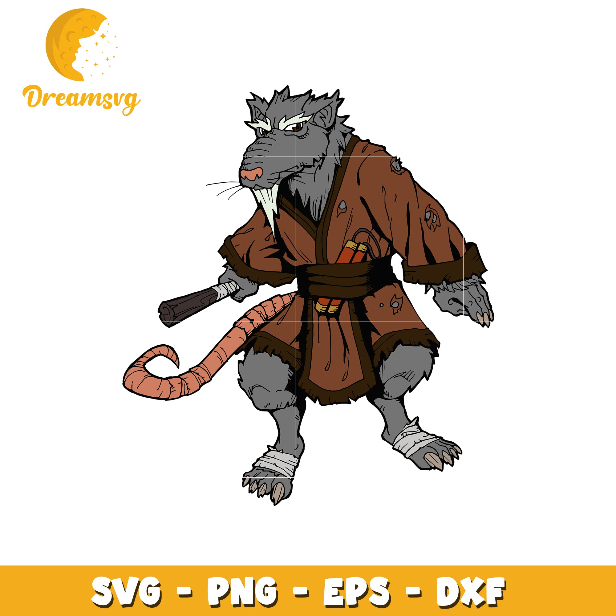 Ninja Rat Cartoon Character SVG Design for Crafts – DreamSVG Store
