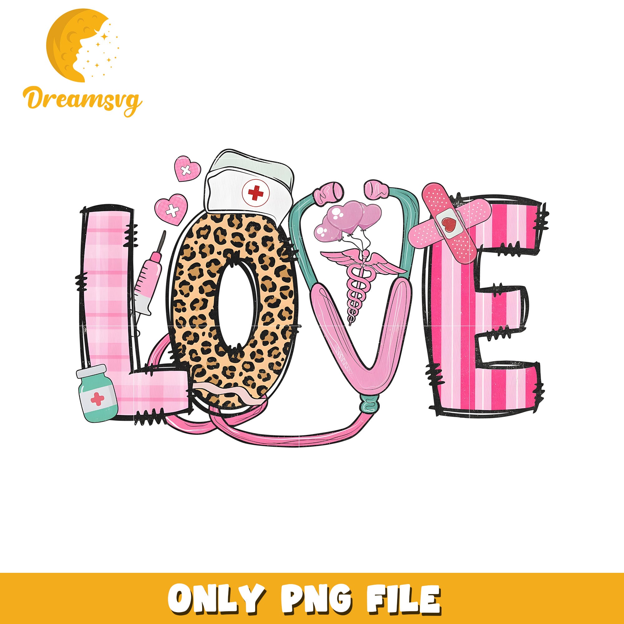 Nurse Love PNG Sublimation Design – DreamSVG Store