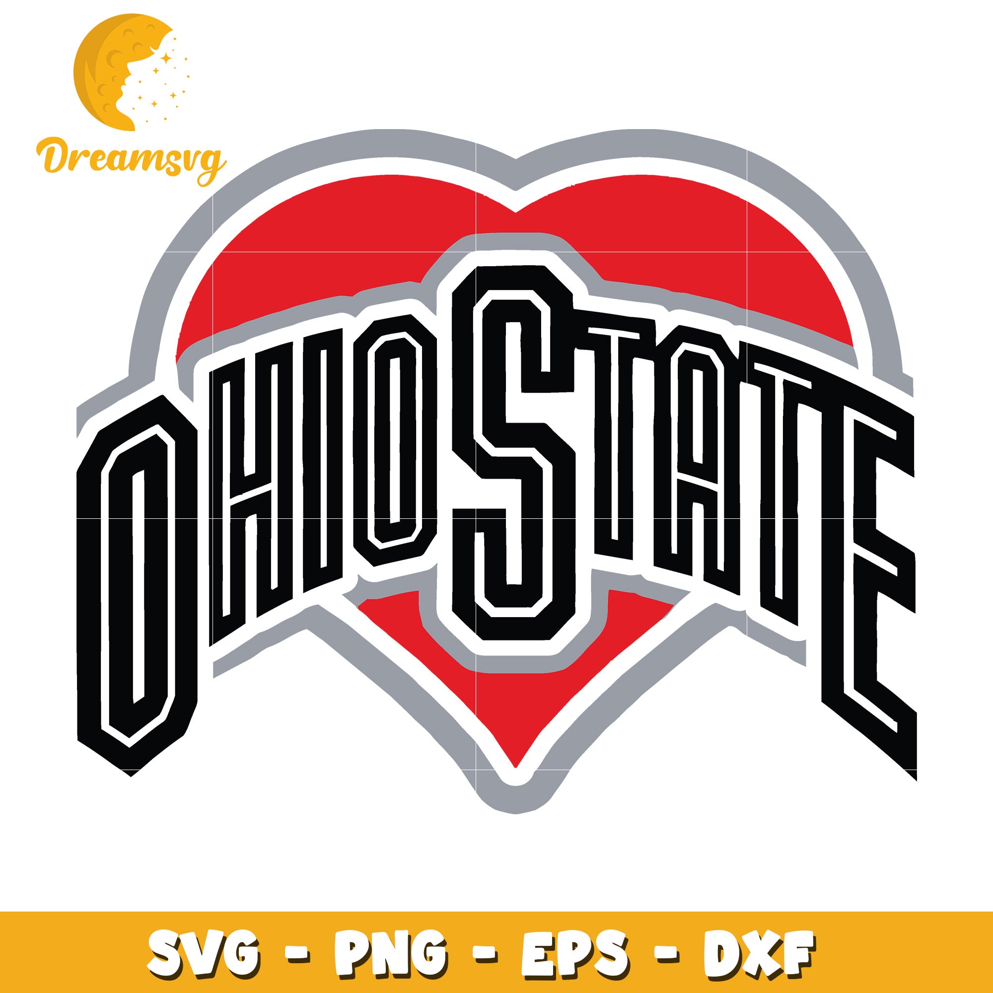 Ohio State Heart SVG Graphic for Love of College Sports Fans – DreamSVG Store
