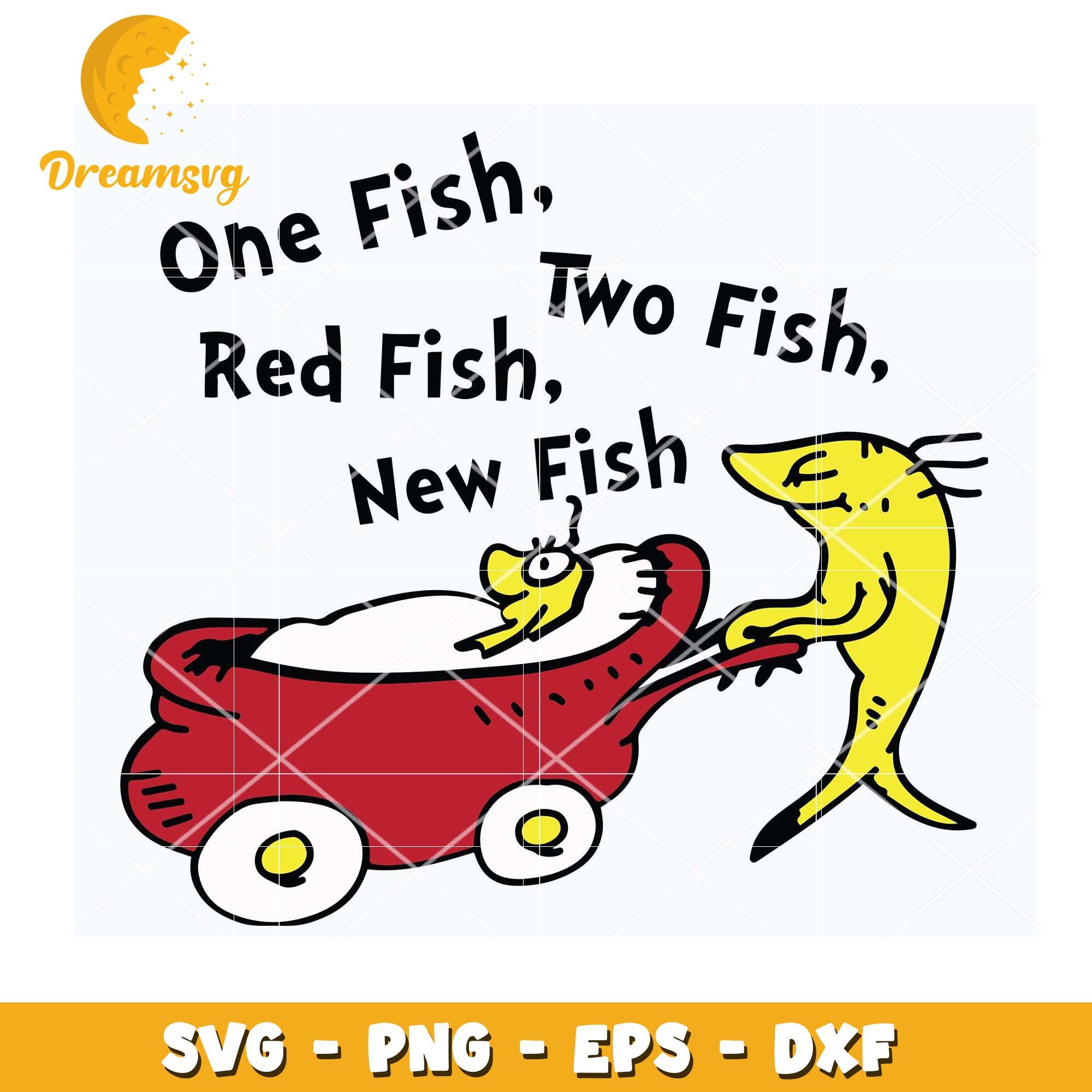 One Fish Two Fish New Fish SVG Cute Fish Design Download – DreamSVG Store