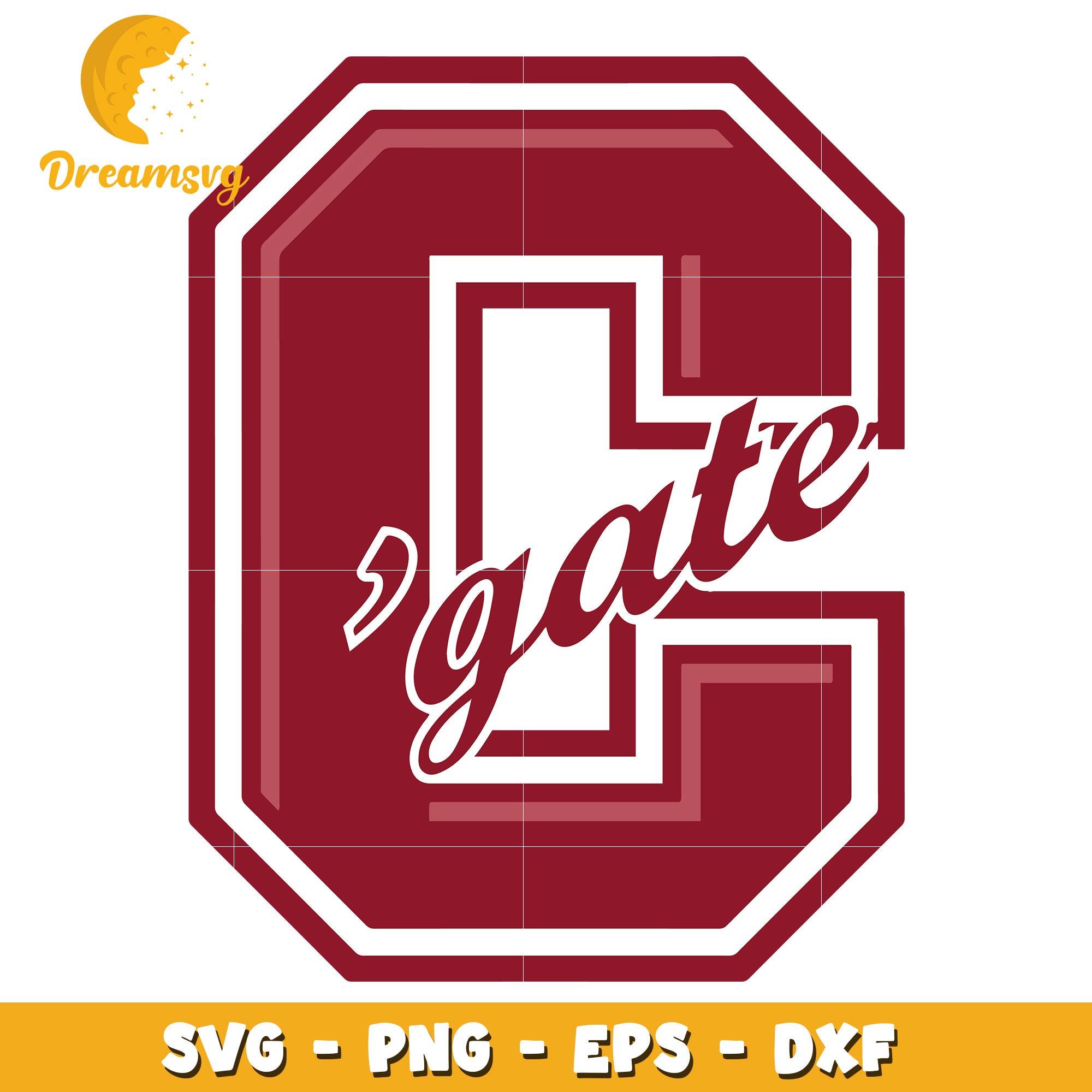 Option 1 (Focus on Design) College Style Letter G SVG PNG EPS DXF ...