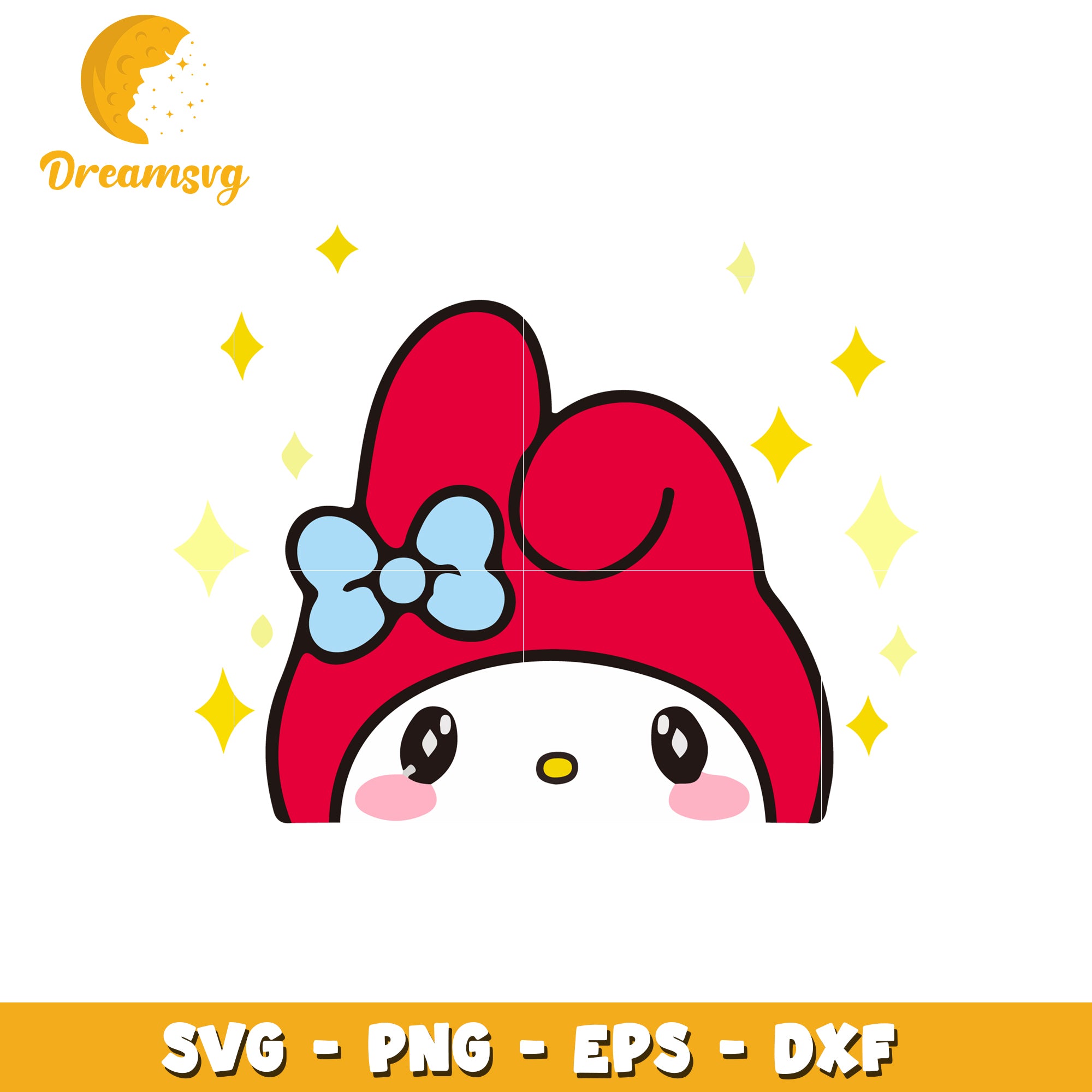 Option 1 (Focus on character) Cute My Melody SVG PNG EPS DXF – DreamSVG ...