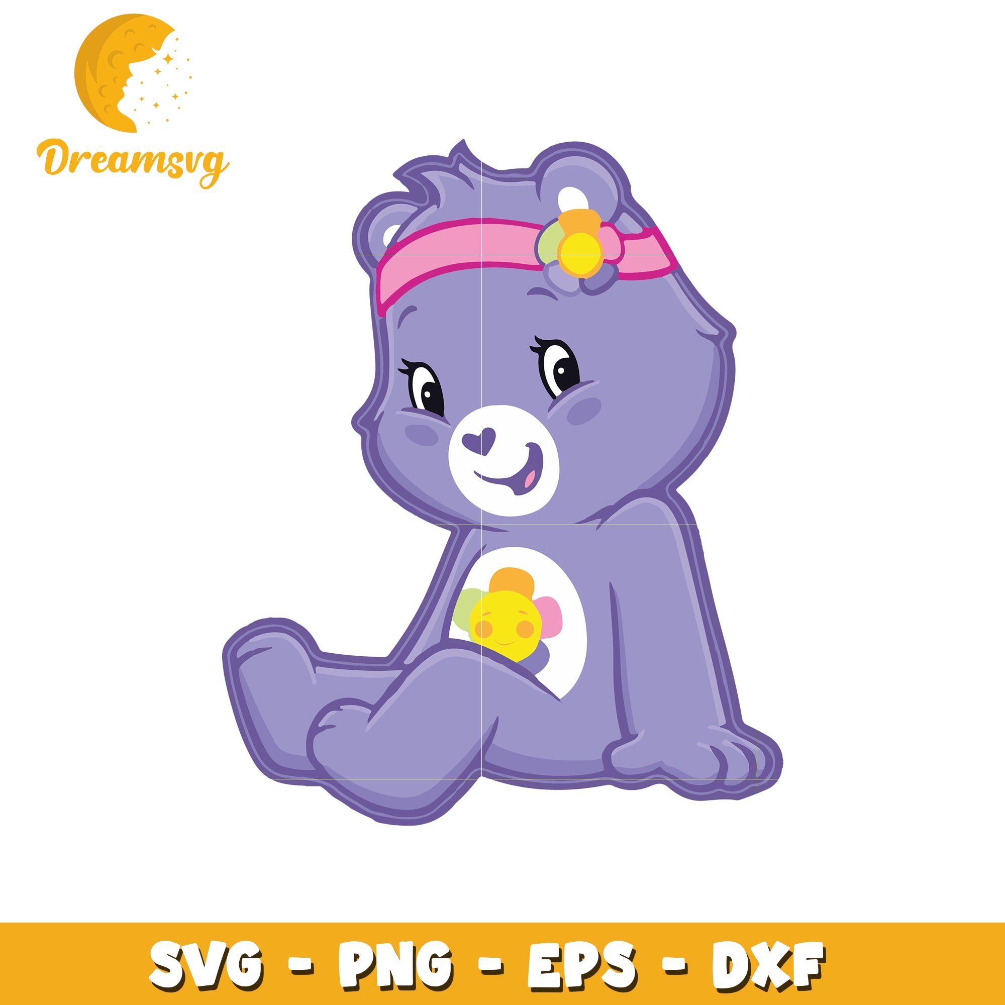 Option 1 (Focus on character) Cute Purple Care Bear SVG PNG EPS DXF ...
