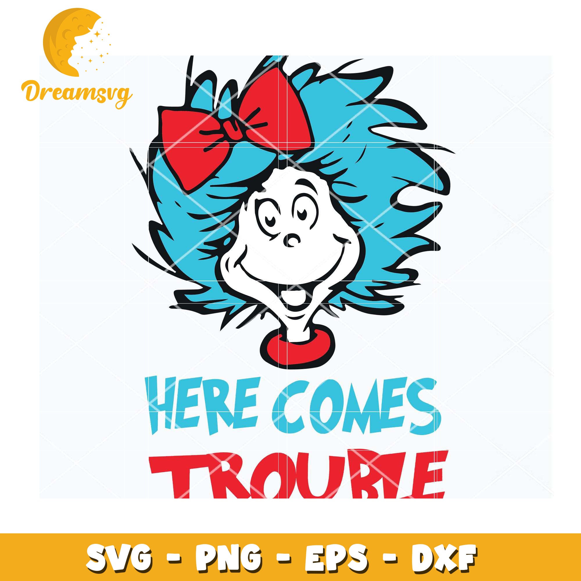 Option 1 (Focus on character) Thing 1 SVG Cut File Instant Download ...