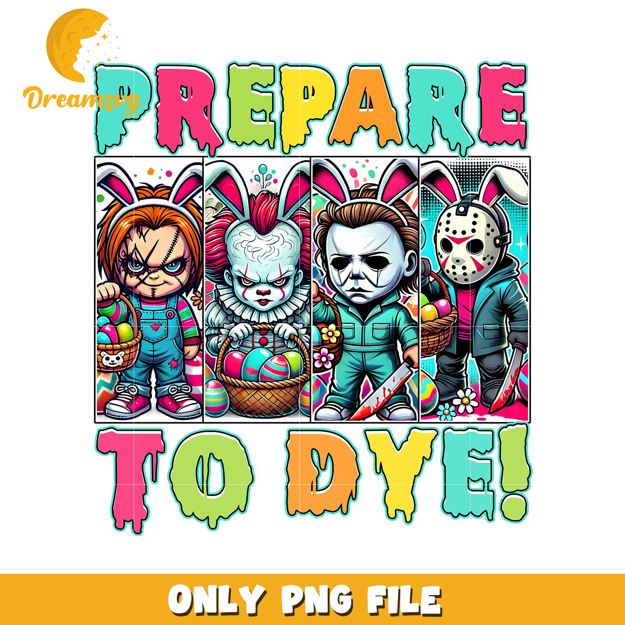 Option 1 (Focus on holiday) Easter Horror Bunny PNG Prepare To Dye ...