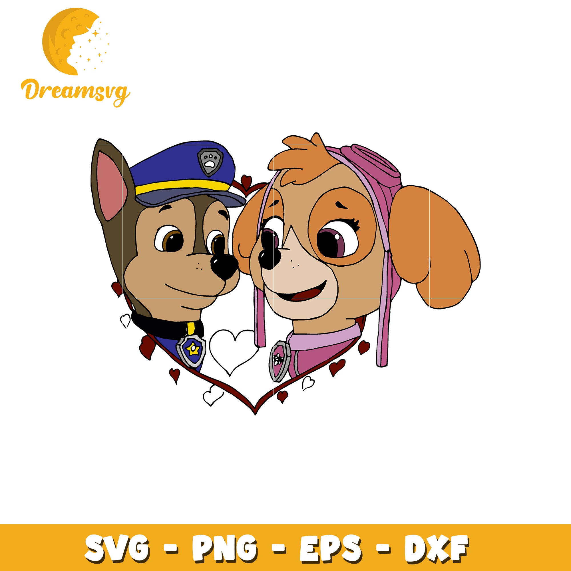 Paw Patrol Chase Skye SVG PNG EPS DXF – DreamSVG Store