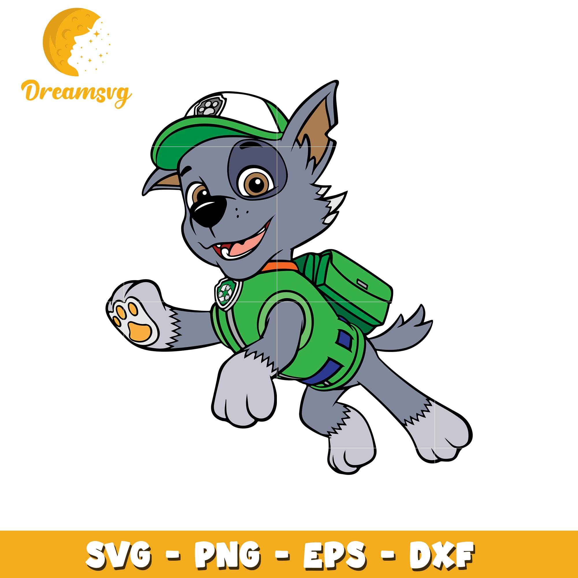 Paw Patrol Rocky SVG PNG EPS DXF Cut File – DreamSVG Store